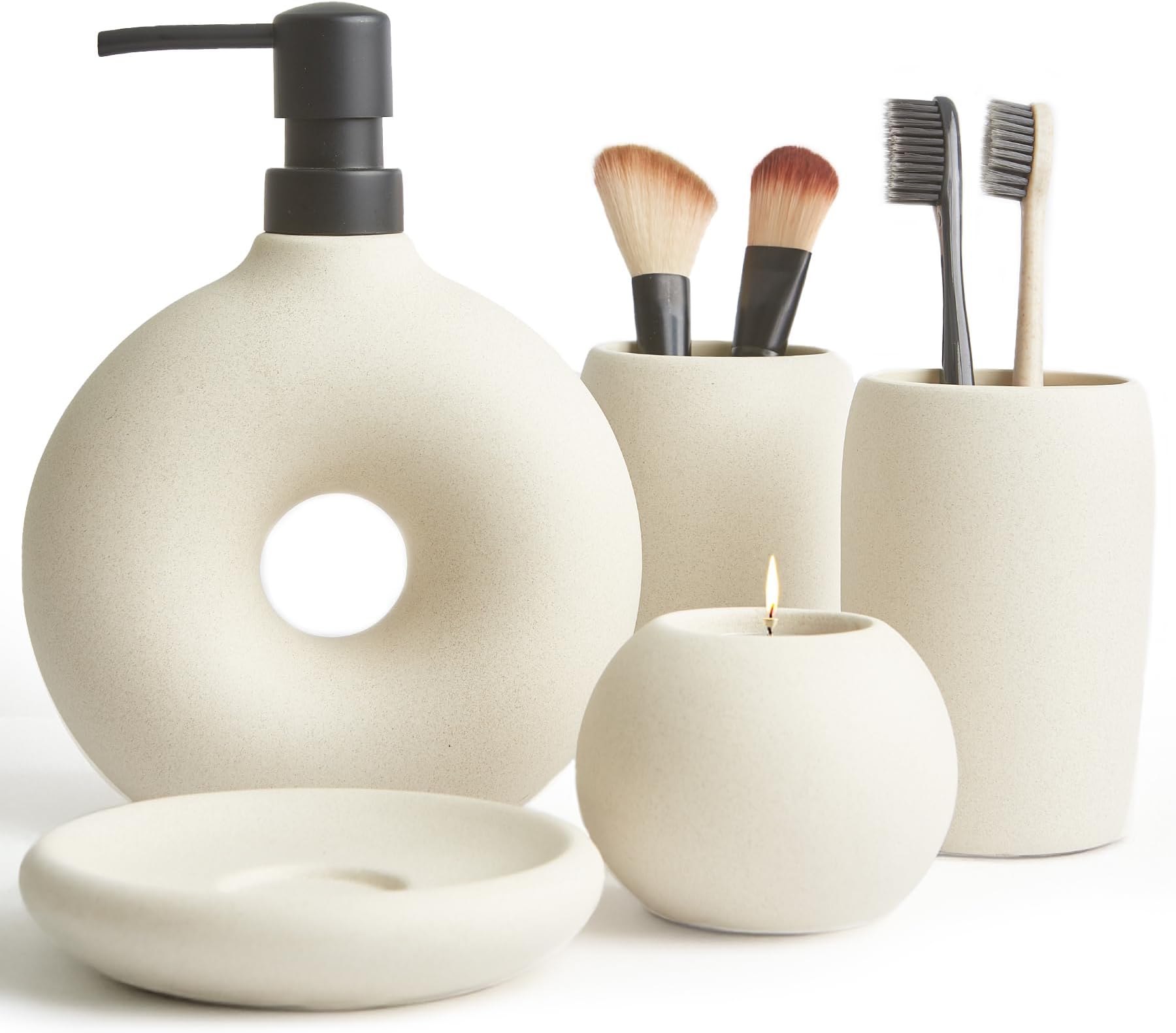 Amazon.com: Terramoza Ceramic Bathroom Accessory Set, 5 Pcs - Includes ...