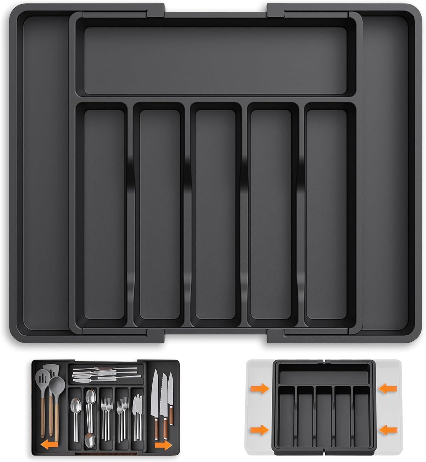 Amazon.com - TuShop Adjustable Silverware Drawer Organizer - Kitchen ...