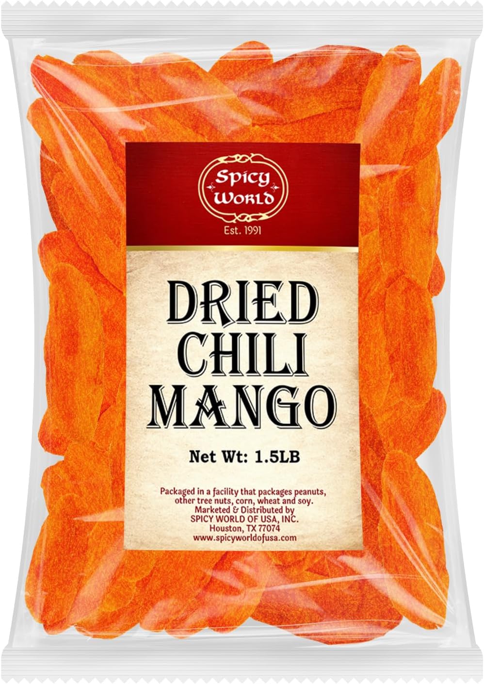 Amazon.com: Spicy World Dried Chili Mango 1.5 LB Jumbo Bag - Natural ...