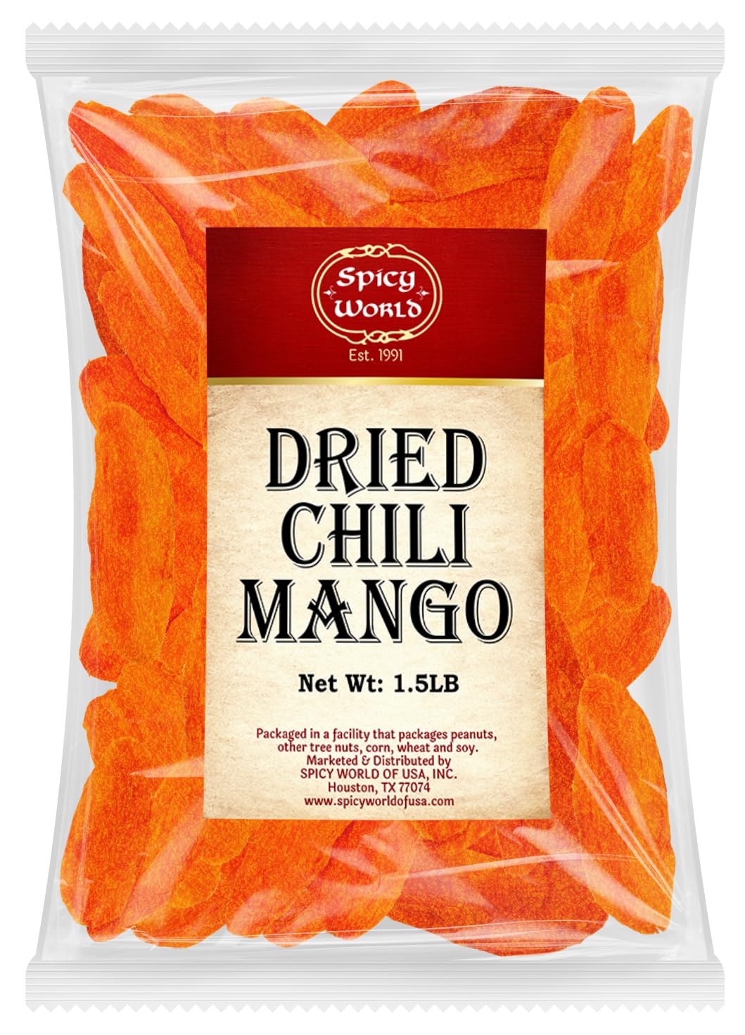 Amazon.com: Spicy World Dried Chili Mango 1.5 LB Jumbo Bag - Natural ...