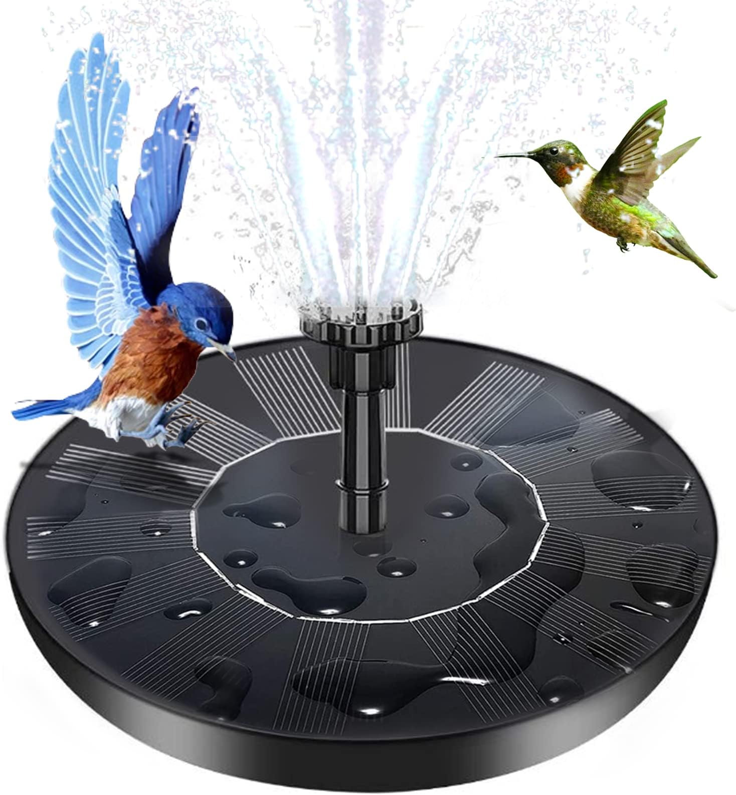 Amazon.com: Solar Fountain, Solar Water Fountain with 6 Nozzles and ...