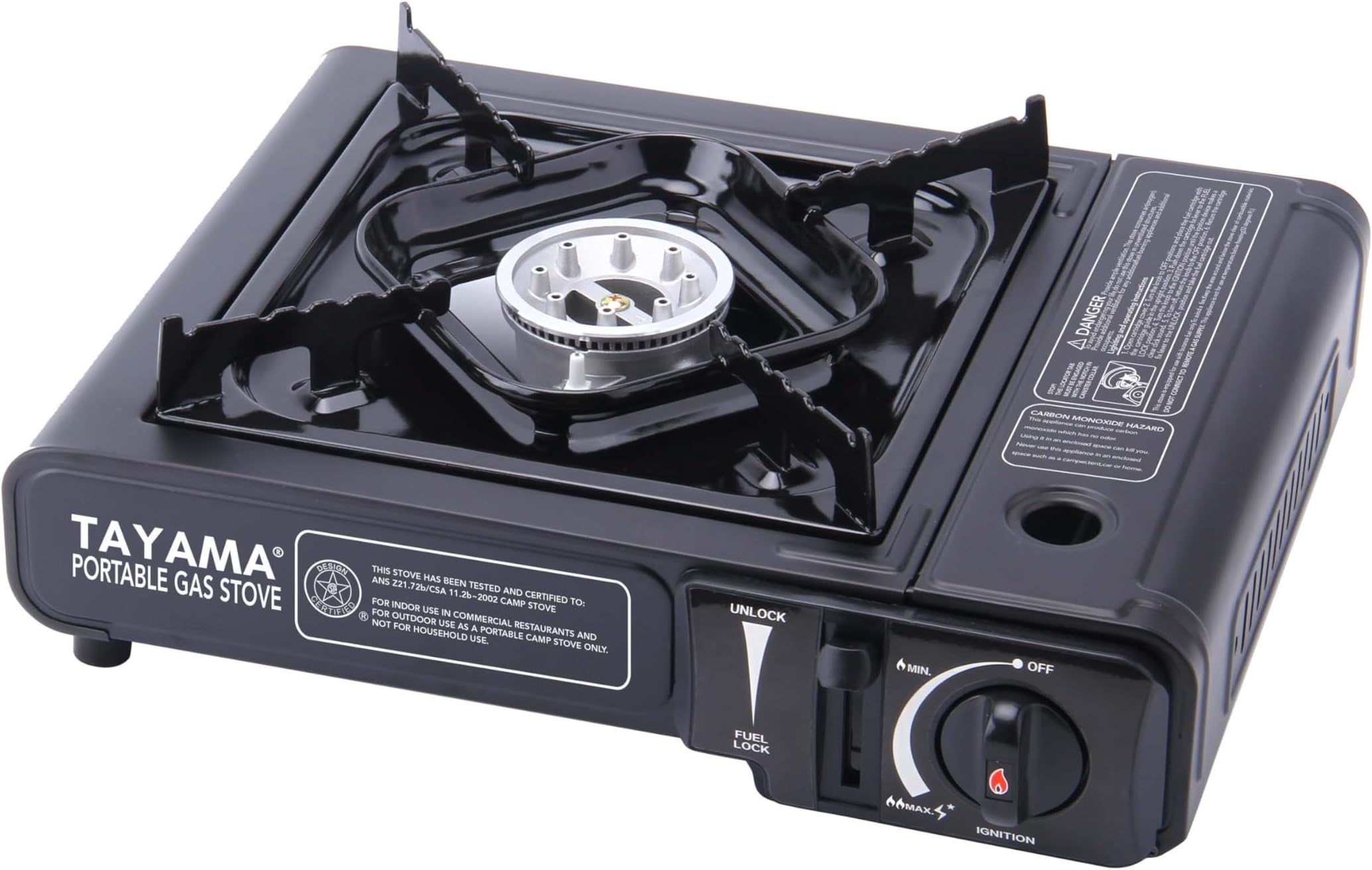 Amazon.com: 8,000 BTU Black Butane Gas Portable Camping Stove : Sports ...