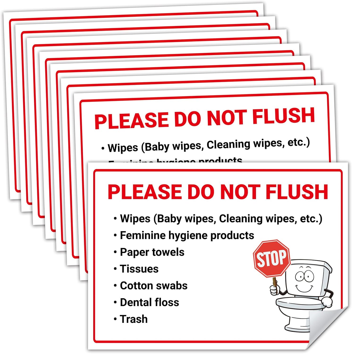 8 Pack Please Do Not Flush Sign stickers,Please Do Not Flush Anything ...