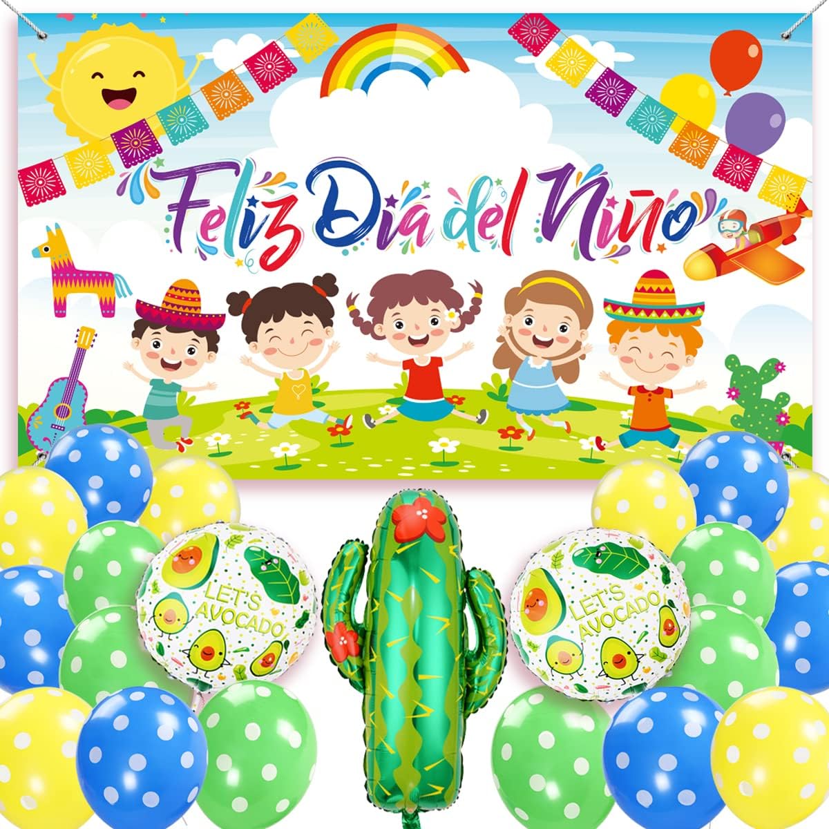Amazon.com: HITOUR Dia Del Nino Decorations Large Dia Del Nino Backdrop ...