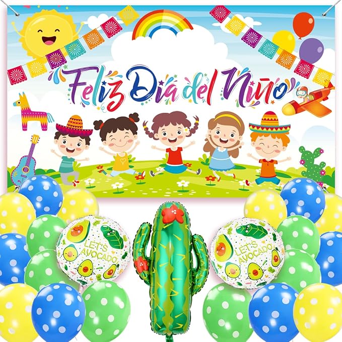 Amazon.com: HITOUR Dia Del Nino Decorations Large Dia Del Nino Backdrop ...
