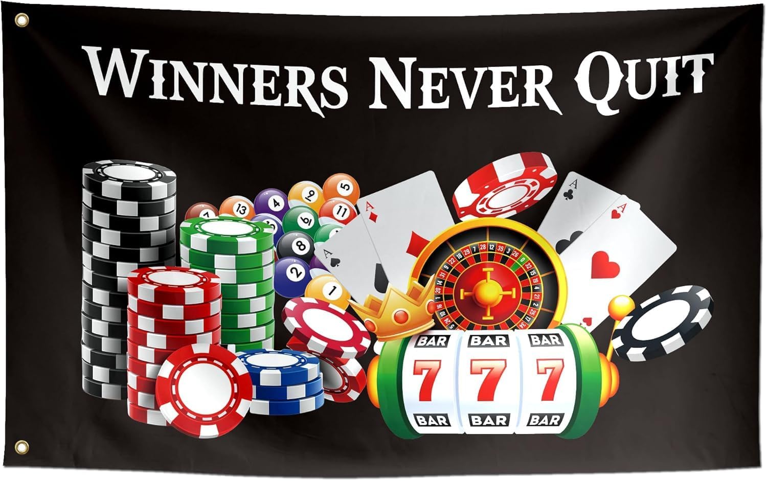 Amazon.com: Winners Never Quit Flag Hilarious Funny Cool Flags 3x5 Ft ...