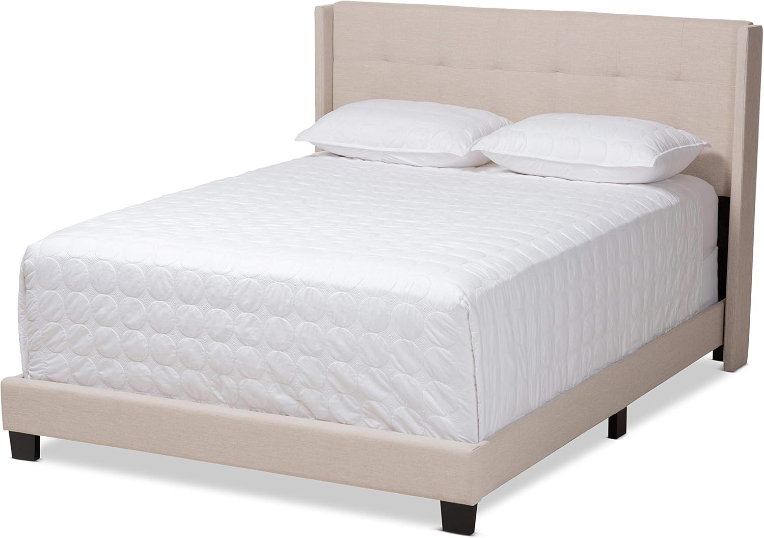 Amazon.com: Baxton Studio Beds (Box Spring Required), Full, Beige ...