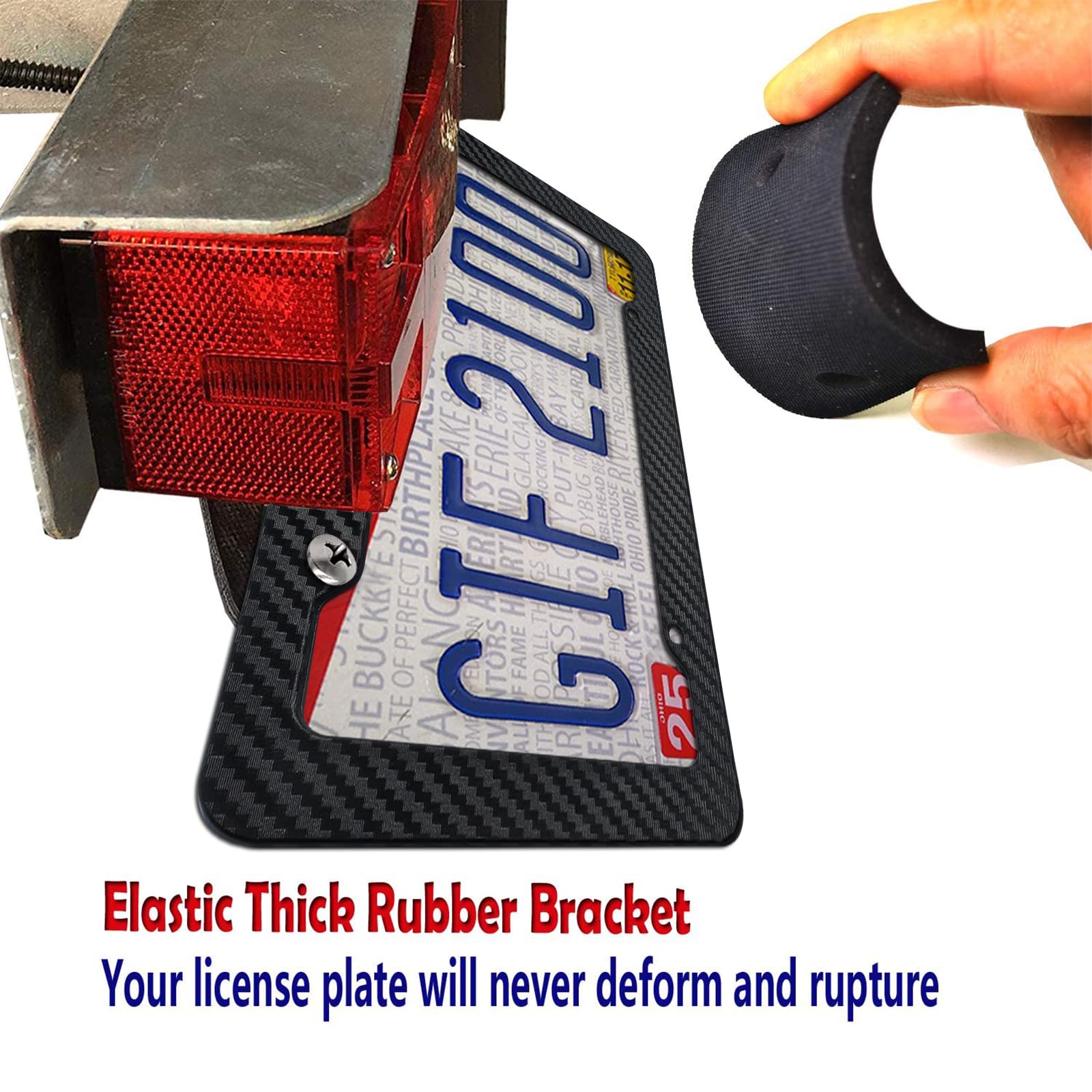 Trailer License Plate Frames Black LED Lighted License Plate Bracket