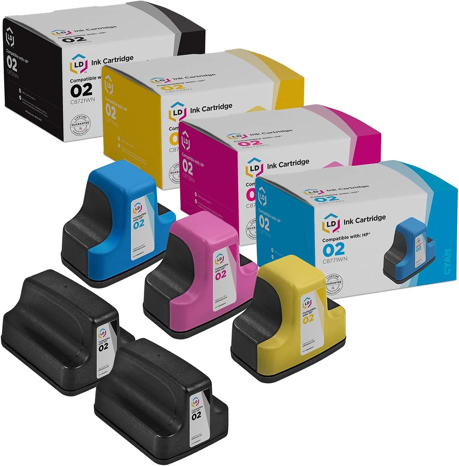 Amazon.com: Colour-Store Compatible Ink Cartridge Replacement for HP 02 ...