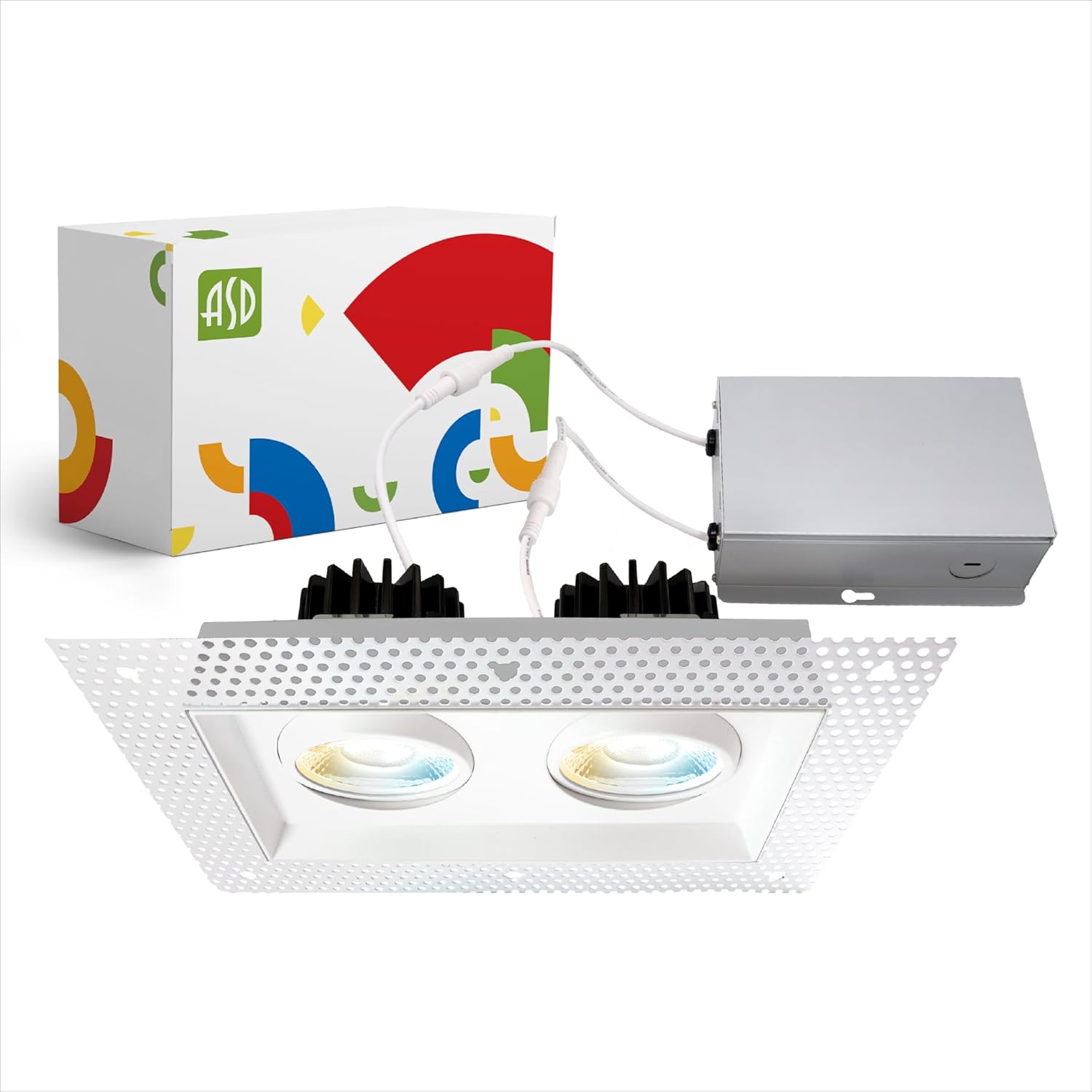 ASD 3/4 Inch LED Recessed Lights 2-Heads Adjustable, Trimless Recessed ...