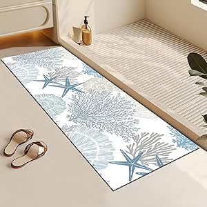 Amazon.com: Coastal Beach Bath Mats for Bathroom Decor,Nautical ...