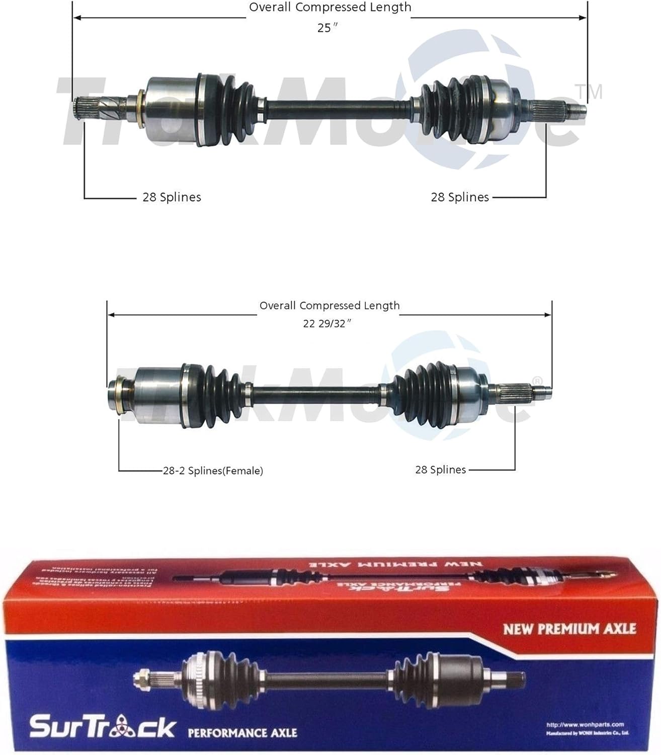 Amazon.com: SurTrack Pair Set 2 Front CV Axle Shafts For Mazda 3 2.0 ...
