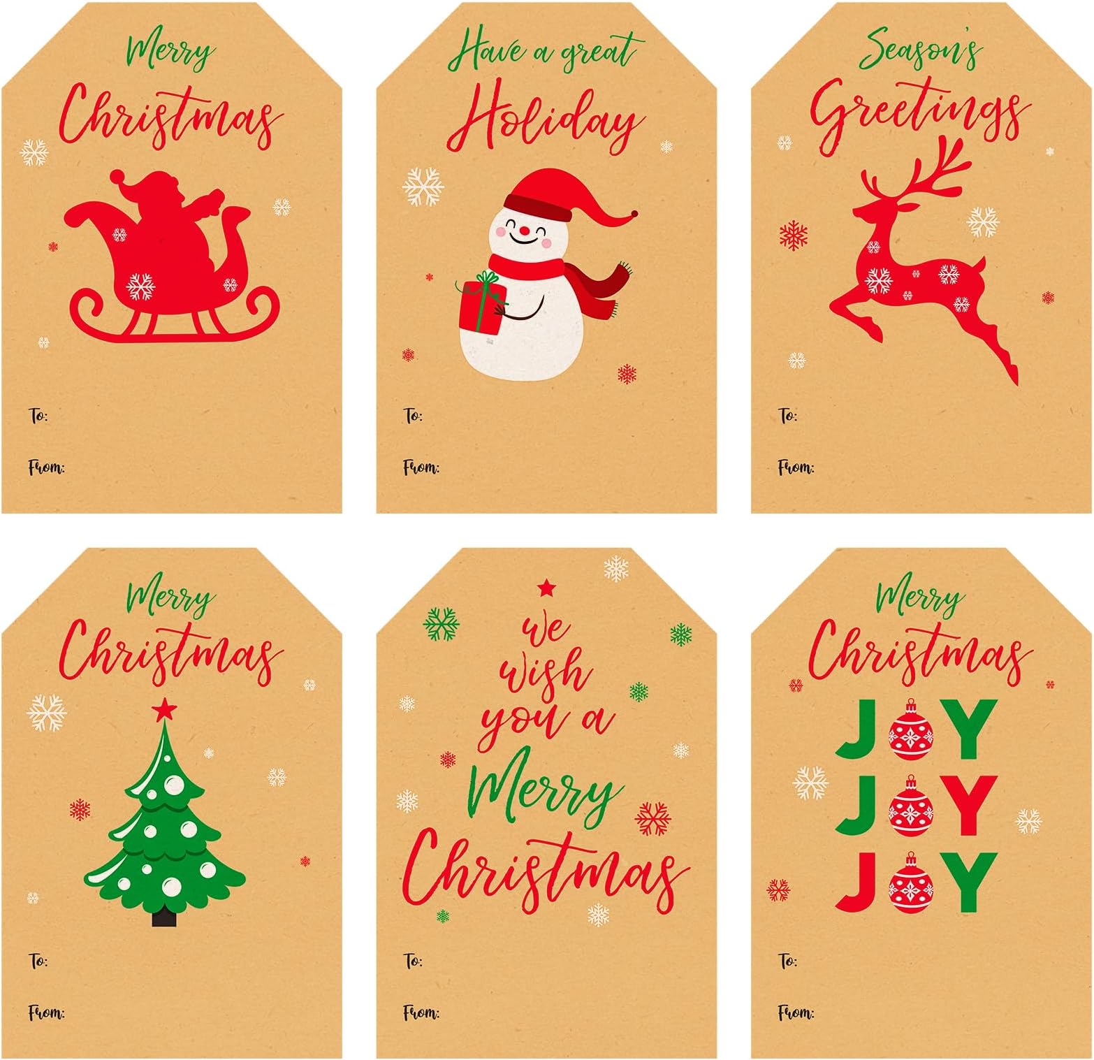 G2PLUS Large Christmas Labels Stickers, 120PCS Red and Green Sticky ...