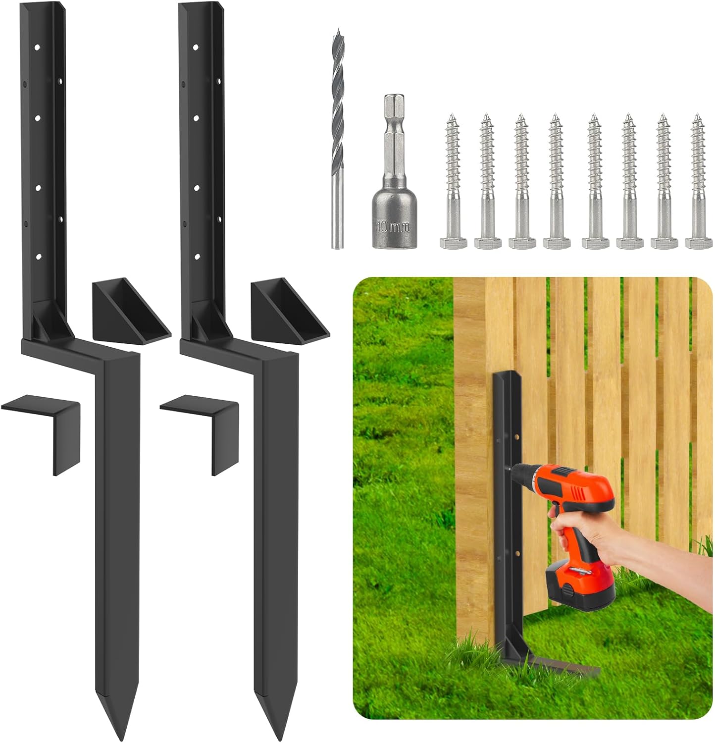 Amazon.com: GZBEVITAR Fence Post Repair Kit - 3.42 FT, Thickened Mender ...