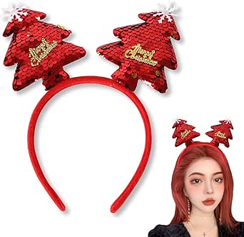 Amazon.com: Christmas Headbands Red Christmas Tree Headband Holiday ...