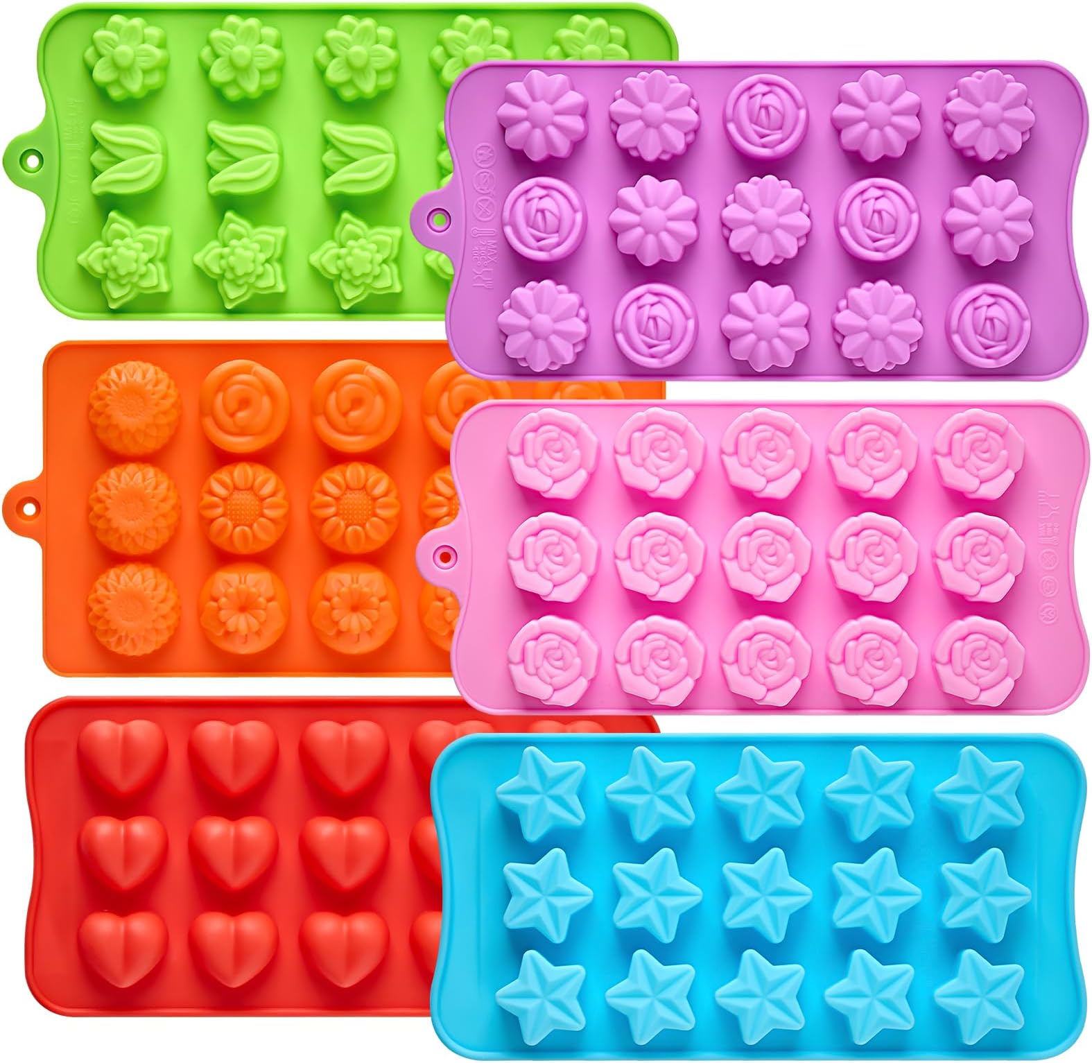Amazon.com: 2PCS Flower Silicone Molds, Chocolate Molds, Candy Molds ...
