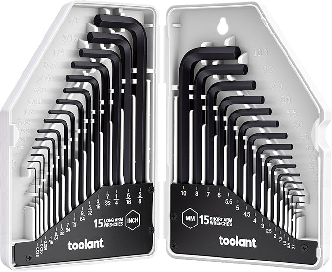 toolant 30-Piece Hex Key Wrench Set, Allen Wrench Set, Metric and SAE ...