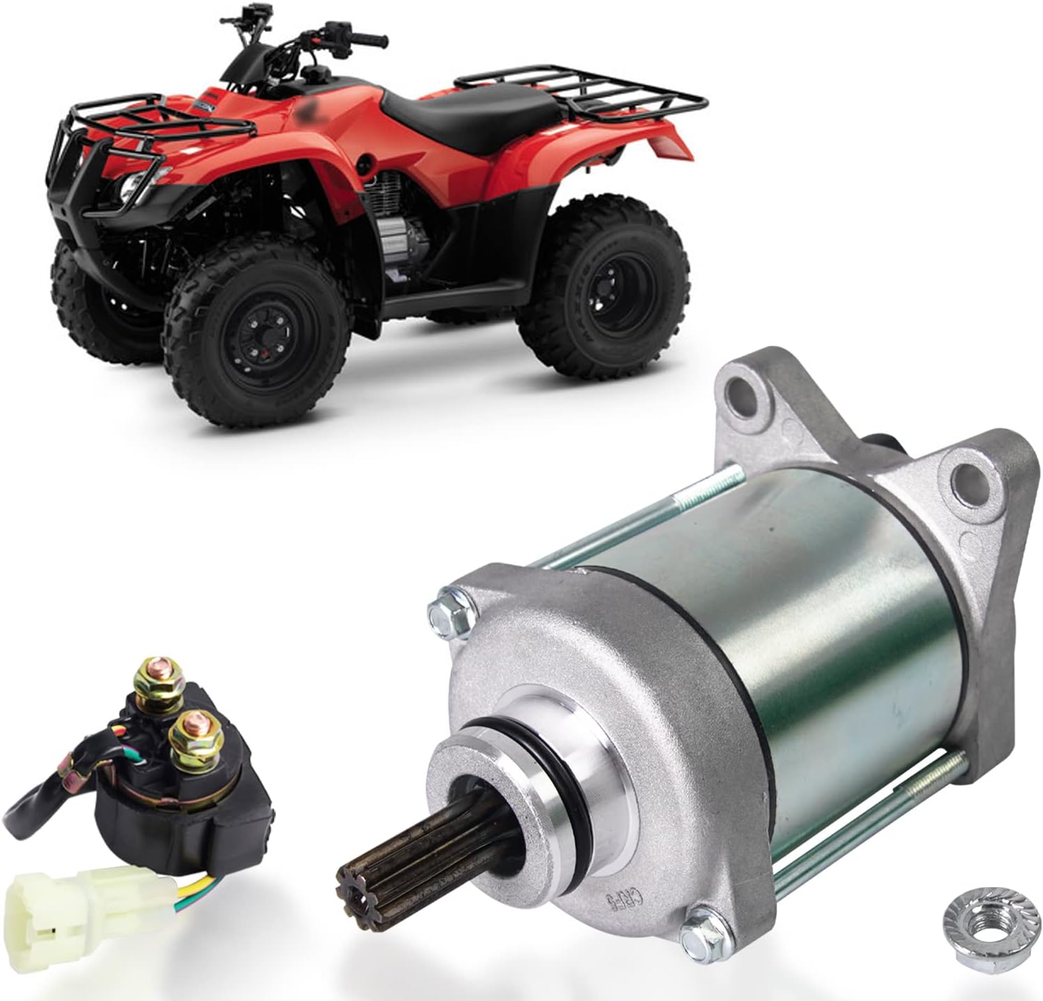 Amazon.com: loosoo Starter & Relay Compatible with Honda ATV TRX250TM ...