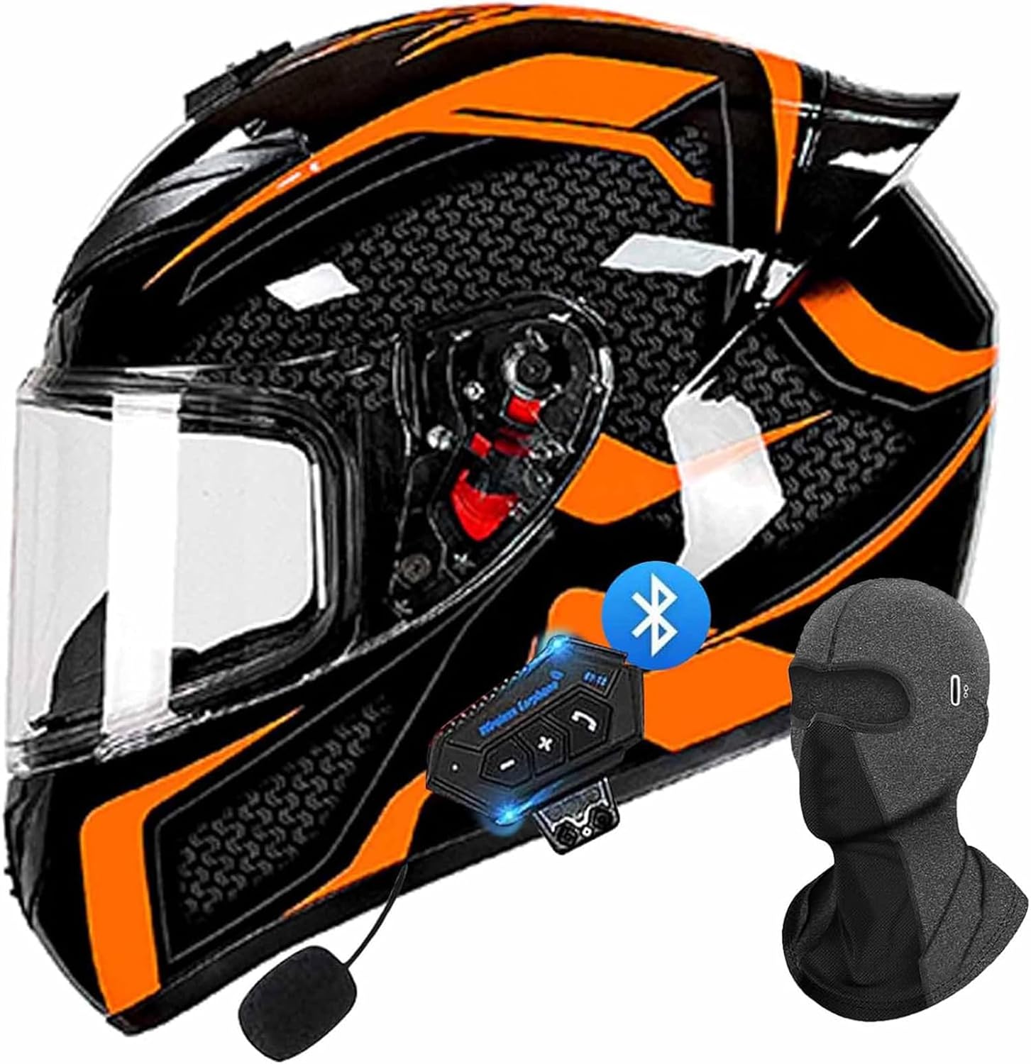 Amazon.com: DOT Approved Full Face Integrated Motorcycle Helmets Racing ...