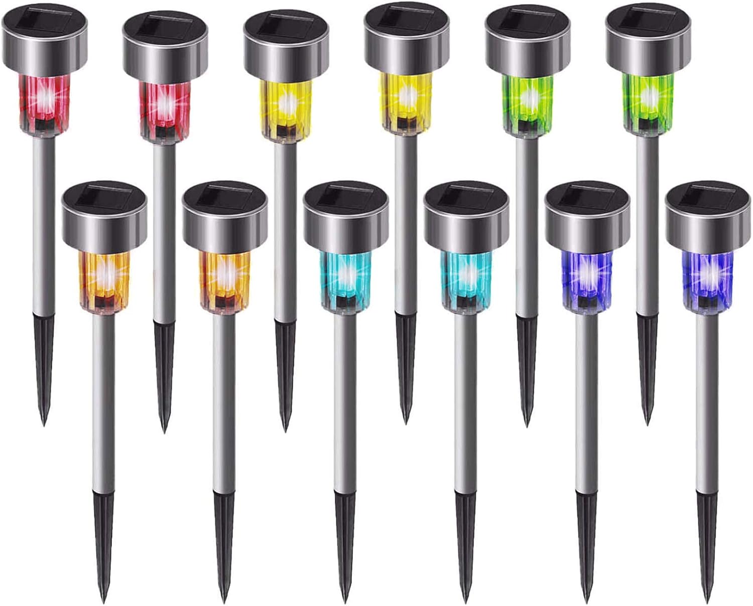 Amazon.com: Solar Lights Outdoor Waterproof, Stainless Steel LED ...
