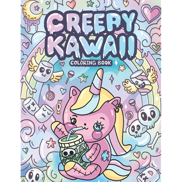 Buy Creepy Kawaii Coloring Book: Horror Gothic Spooky Chibi Coloring ...