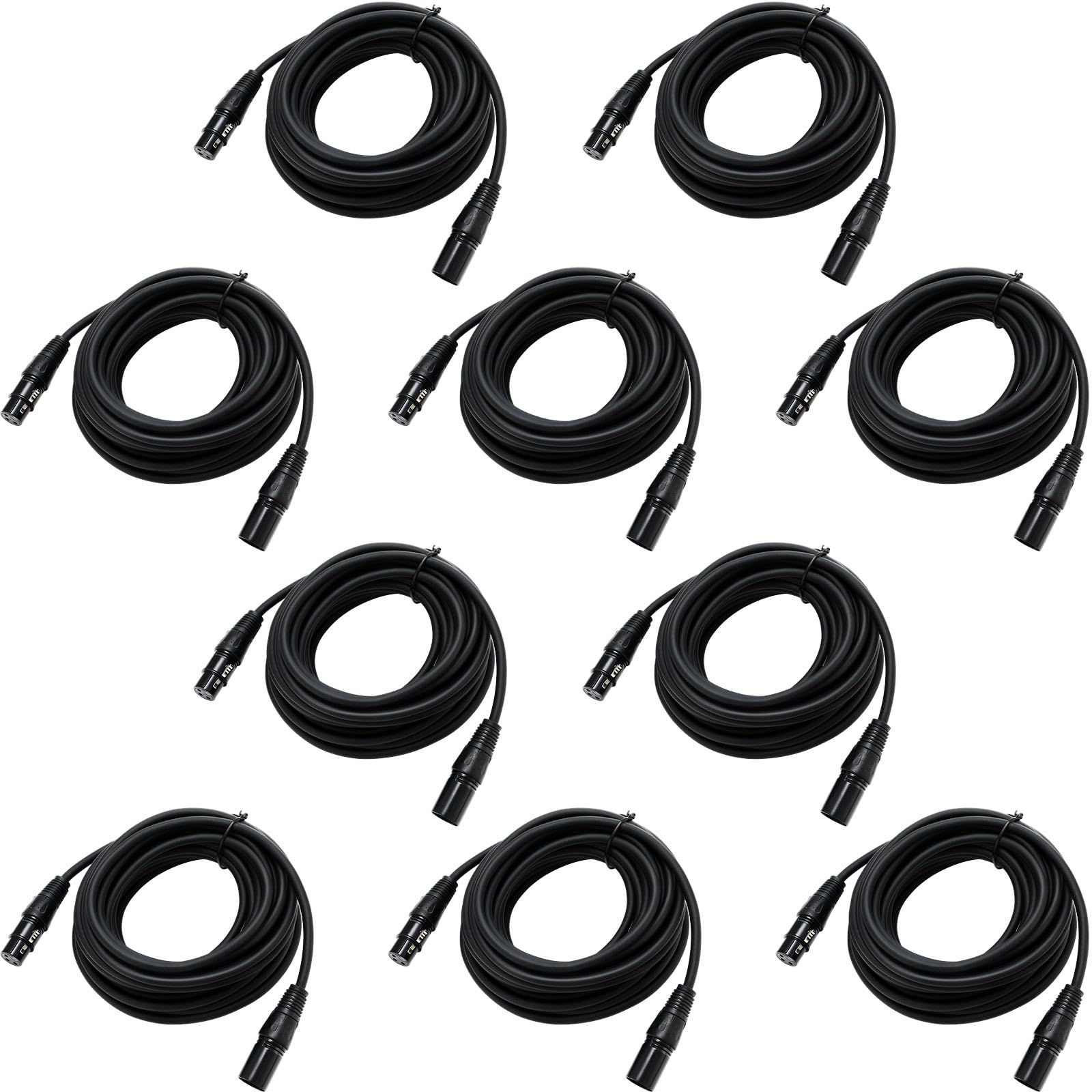 Snapklik.com : Kanayu 10 Pack/ 26.3ft DMX Cable 8 Meter DMX Signal Cables