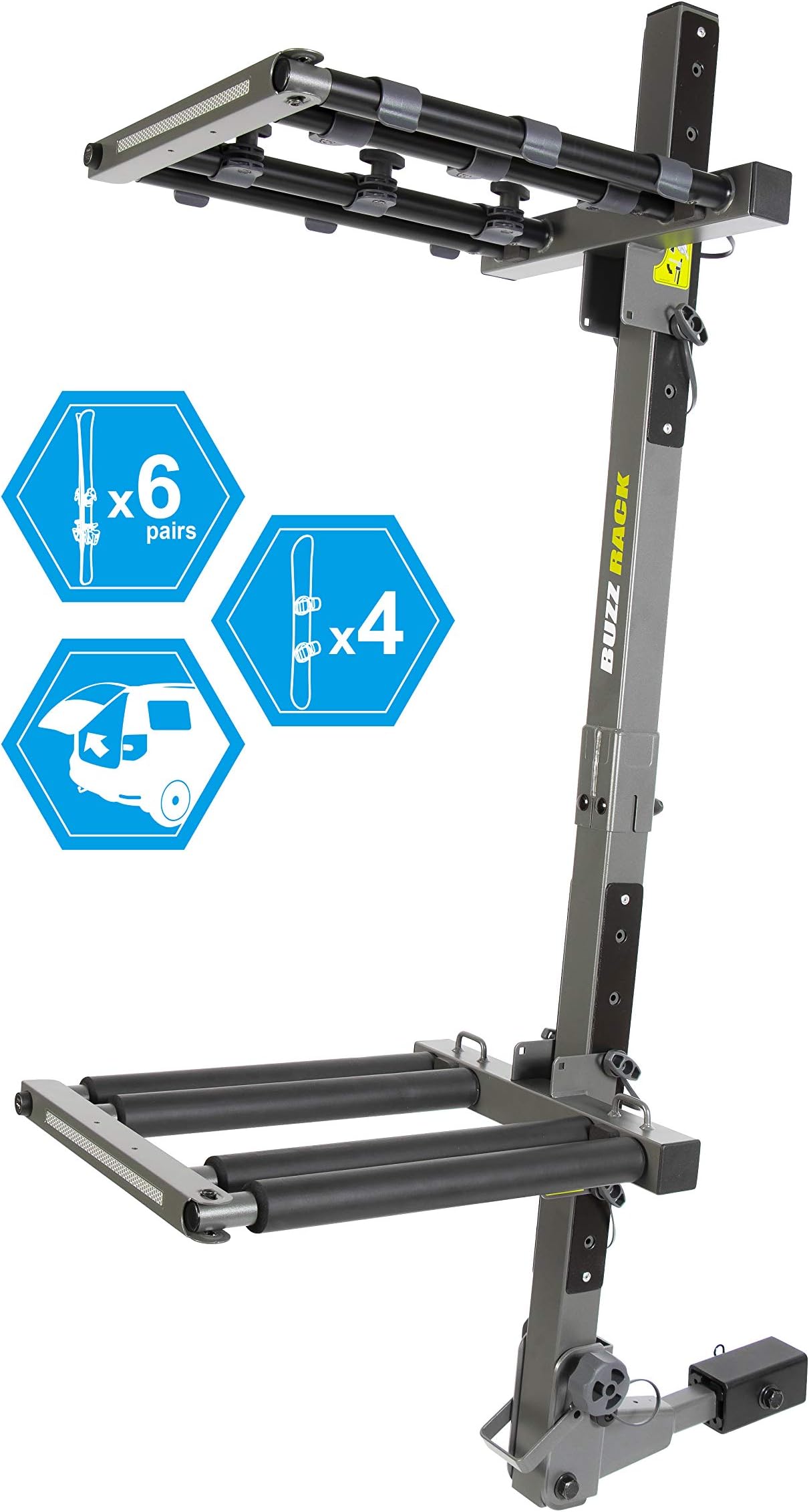 Amazon.com: BUZZRACK BUZZSKI - Hitch Mounted Ski & Snowboard Rack ...