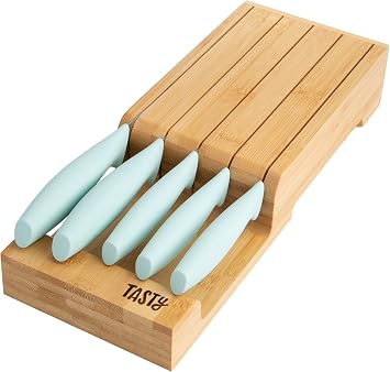 Amazon.com: Tasty In-Drawer Kitchen Knife Set, Space-Saving Cutlery and ...