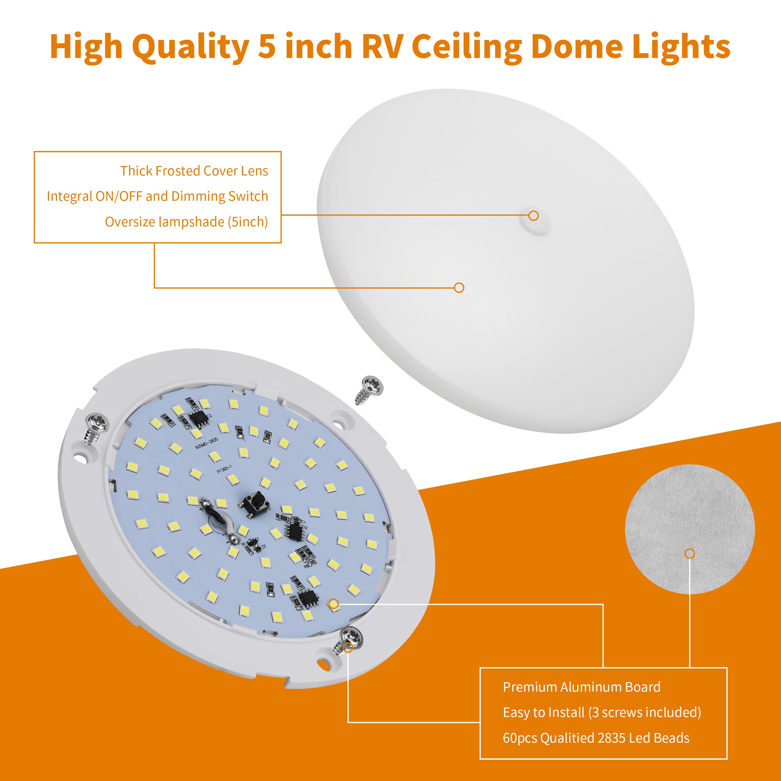 Snapklik.com : RV Lights Interior, 5 Inch RV LED Ceiling Puck Light ...