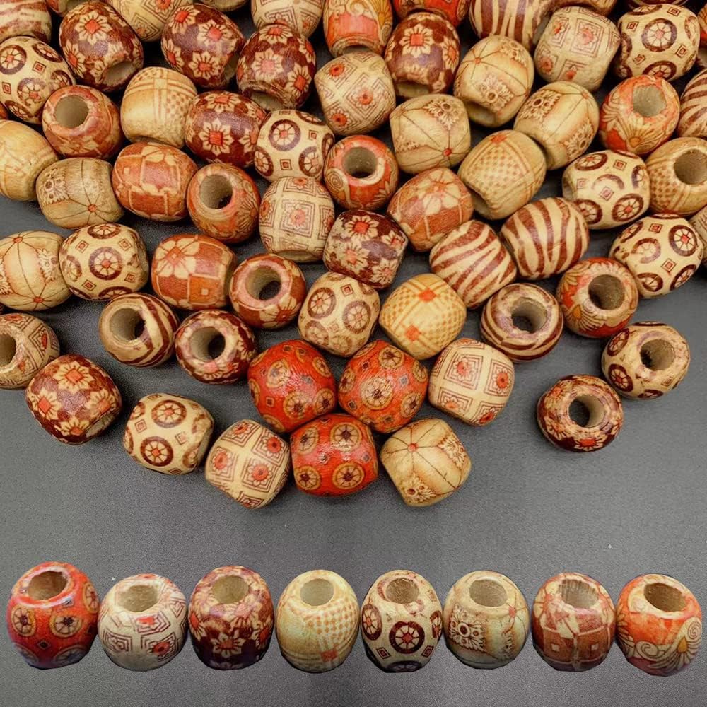 Amazon.com: Foraineam 1000pcs 10mm Painted Wood Beads Round Wooden ...