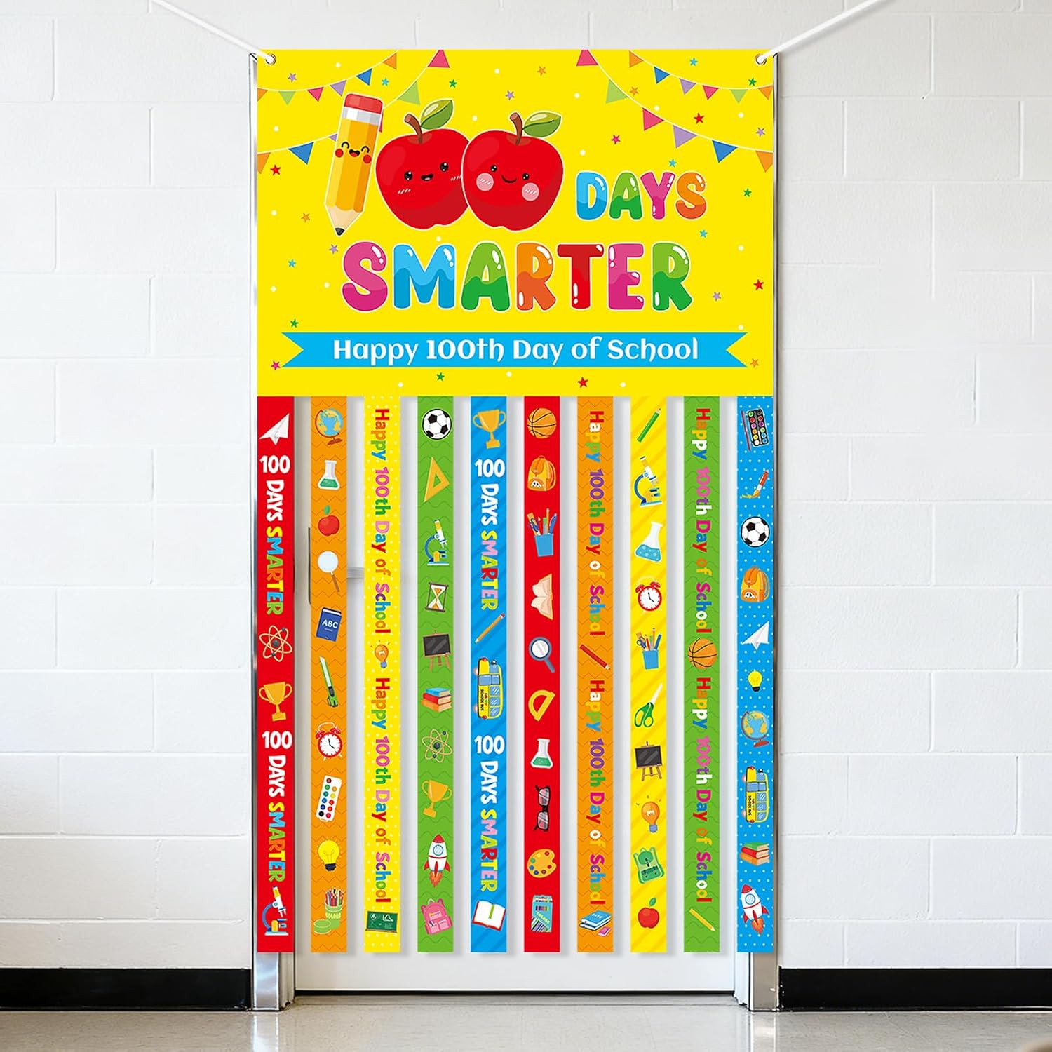 Amazon.com: 100th Day of School Door Banner Happy 100 Days of School ...