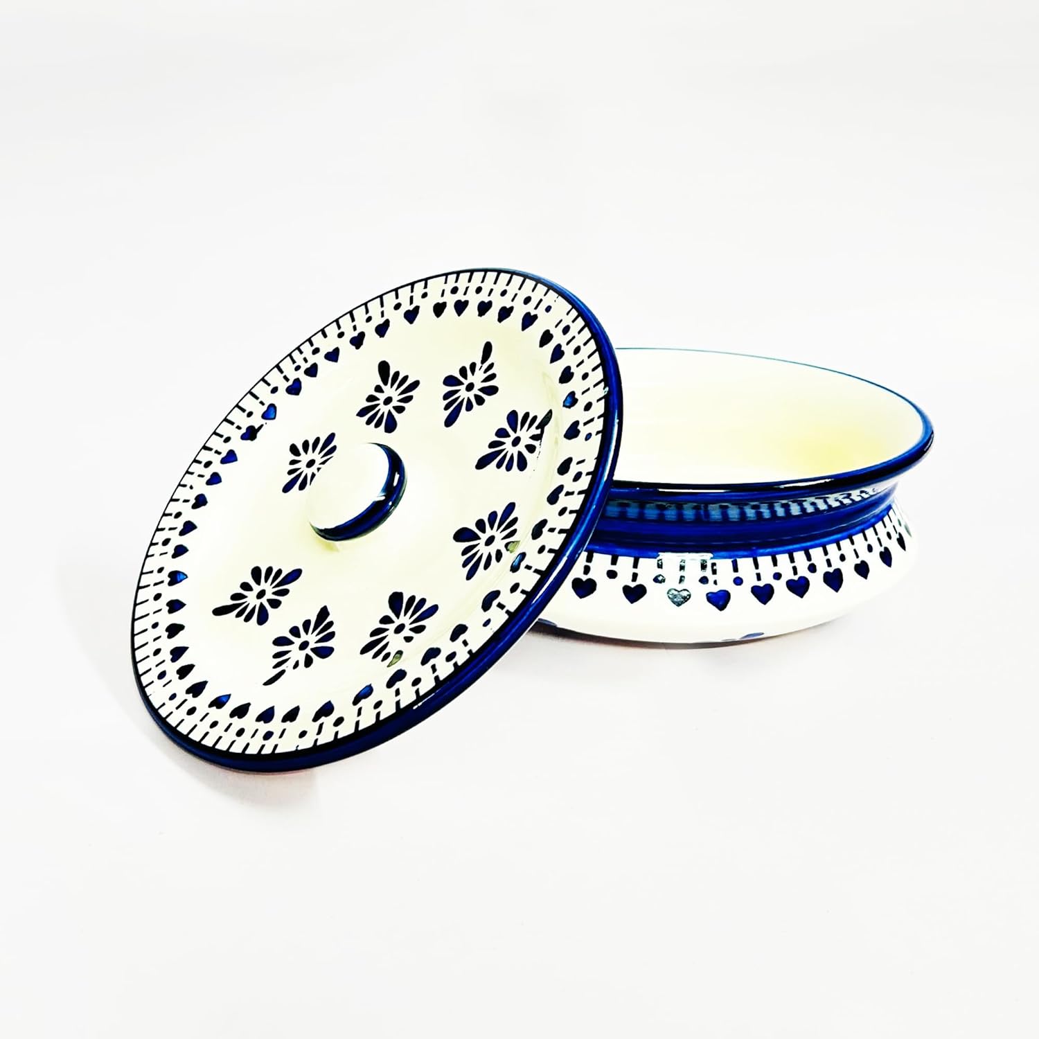 ShadowGreen Ceramic Serving Bowl with lid Dekchi Gravy Bowl Dinner Bowl ...