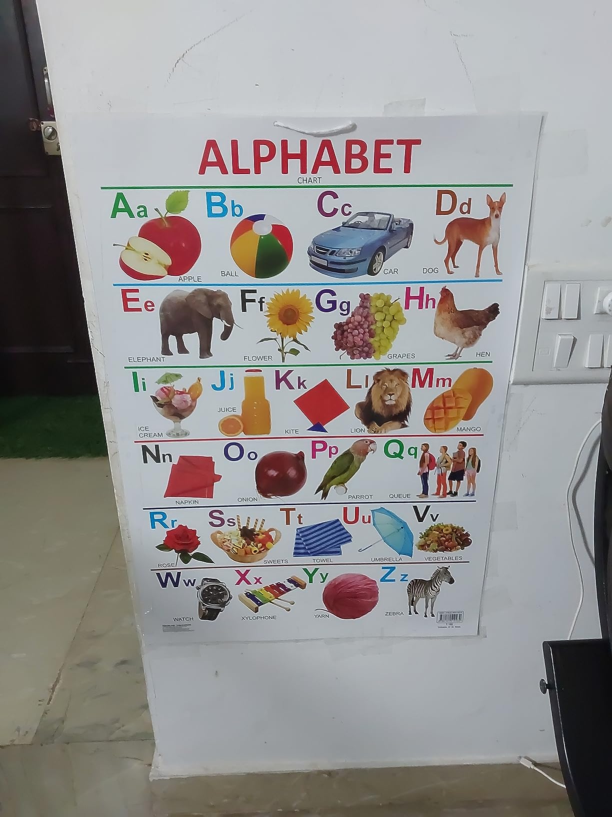 Alphabet Educational Wall Chart for Kids - Both Side Hard Laminated ...