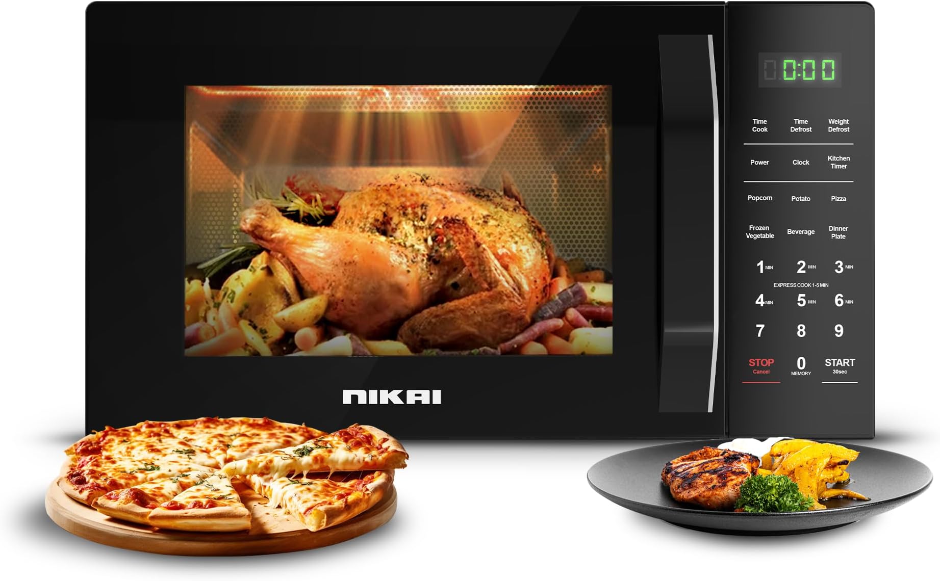 Nikai 700W 20L Microwave Oven, Digital Touch Control, 11 Power Levels ...