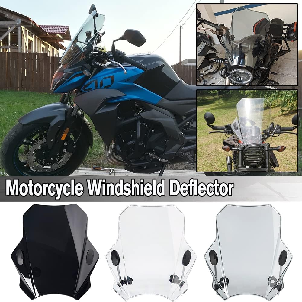 Amazon.com: Lorababer Universal Motorcycle Windshield Windscreen Wind ...