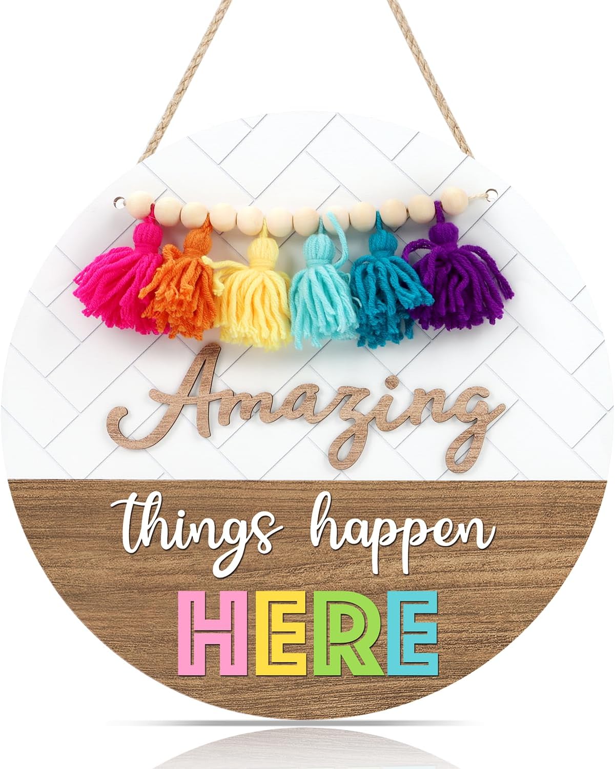 Amazon.com: CHDITB Classroom Teacher Door Sign Wreath(12"x12"), Boho 3D ...