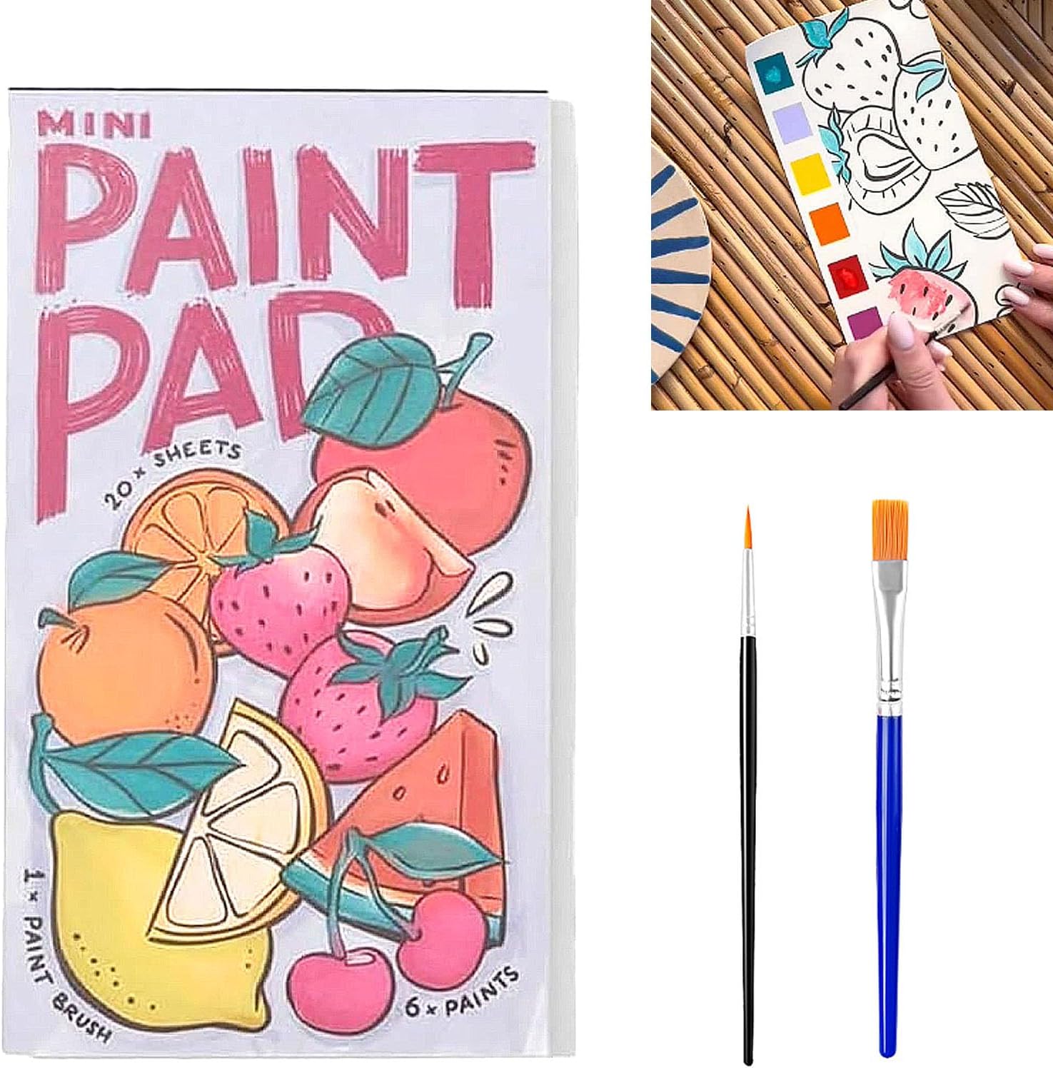 Amazon.com: Mini Watercolour Paint Pad Typo, Mini Paint Pad, Mini ...