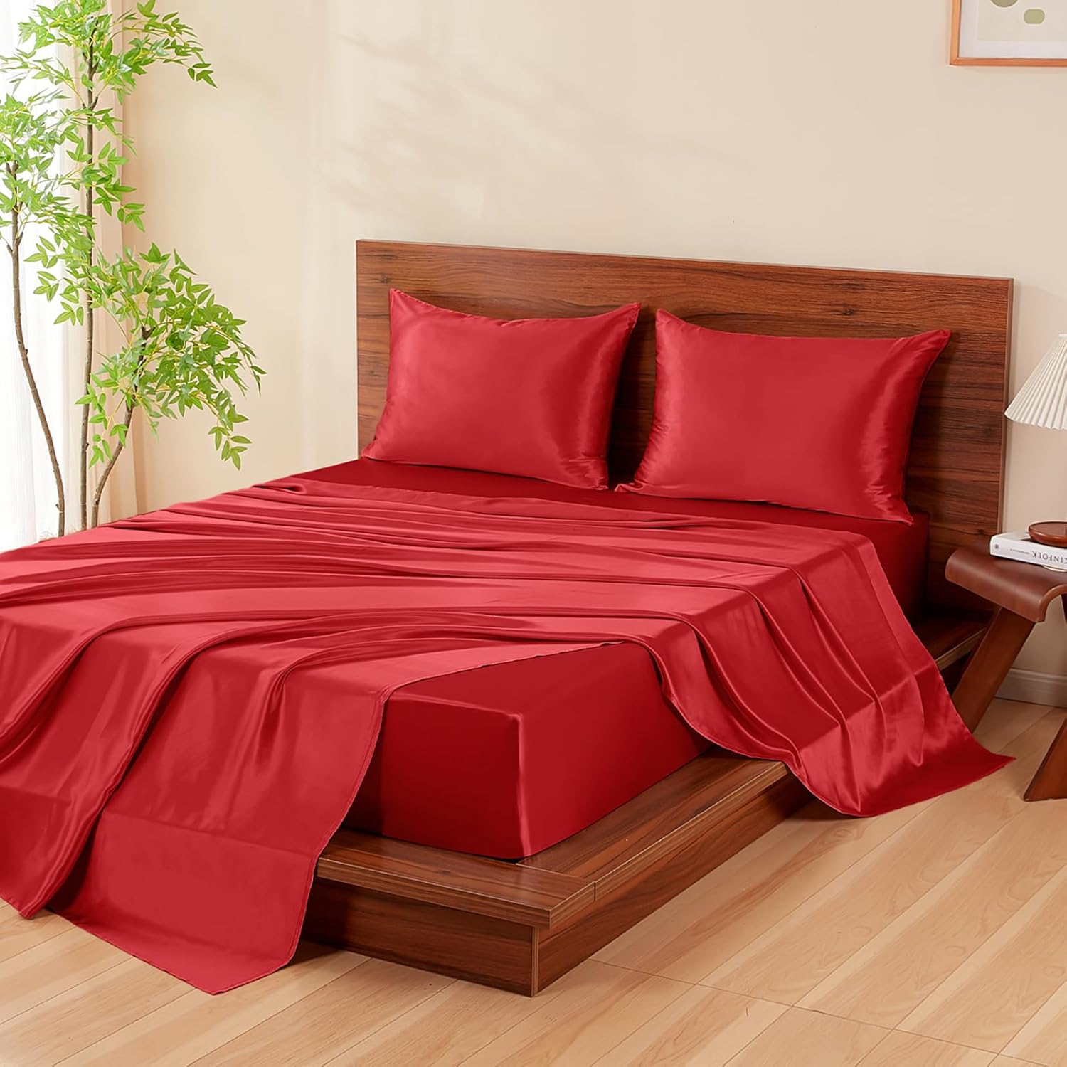 Amazon.com: THXSILK 100% Mulberry Silk Bed Sheets Set - 4pcs Pure Silk ...
