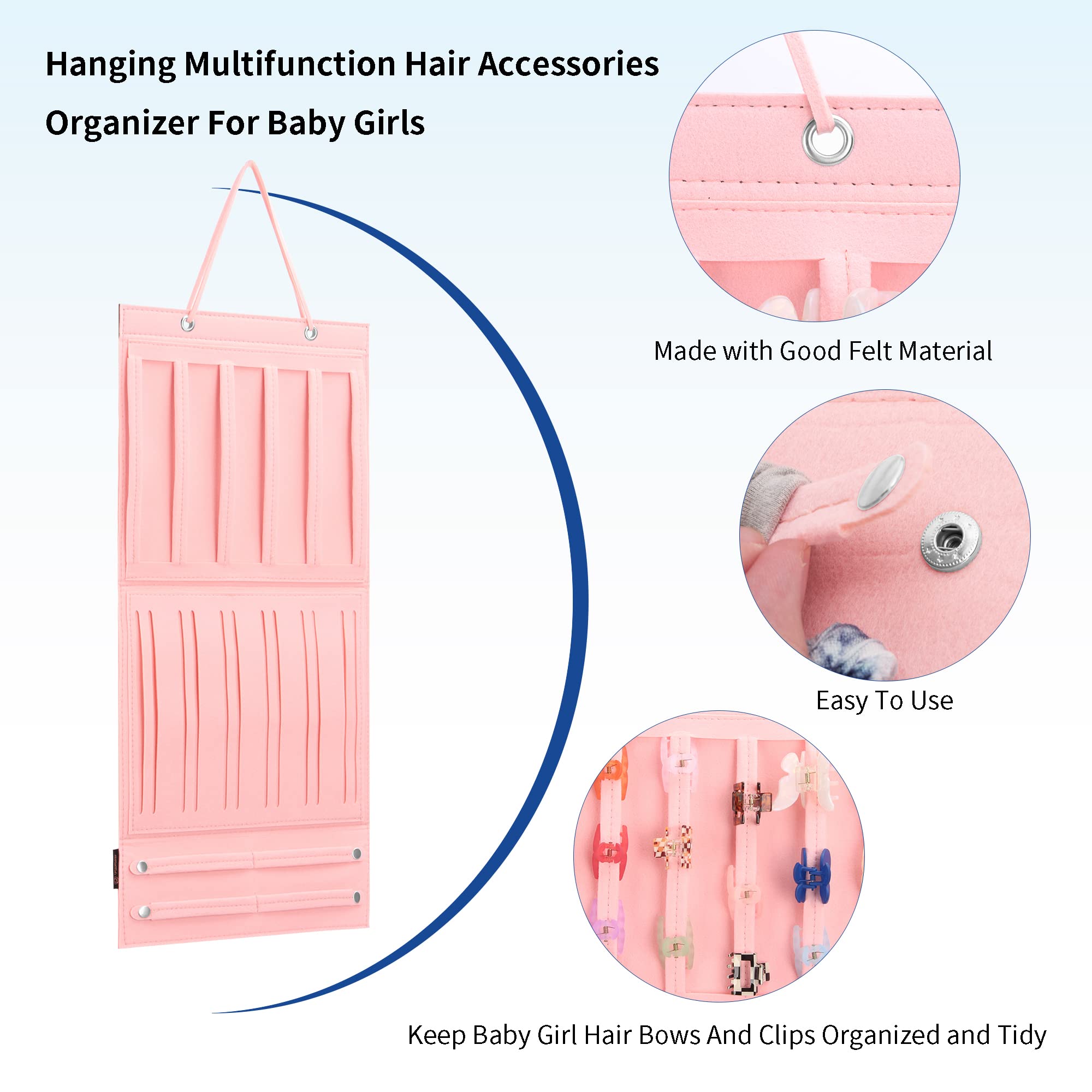Snapklik.com : PACMAXI Hanging Hair Claw Clips Organizer For Girls ...