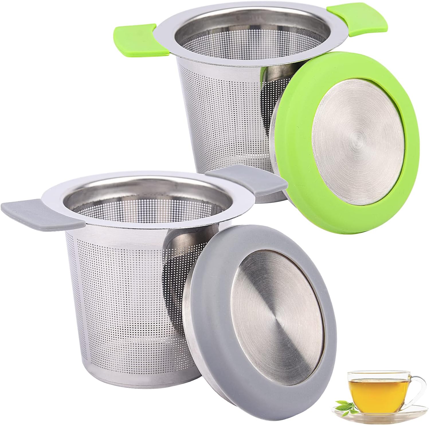 Amazon.com: 2PCS Stainless Steel Tea Infuser for Loose Tea Extra Fine ...