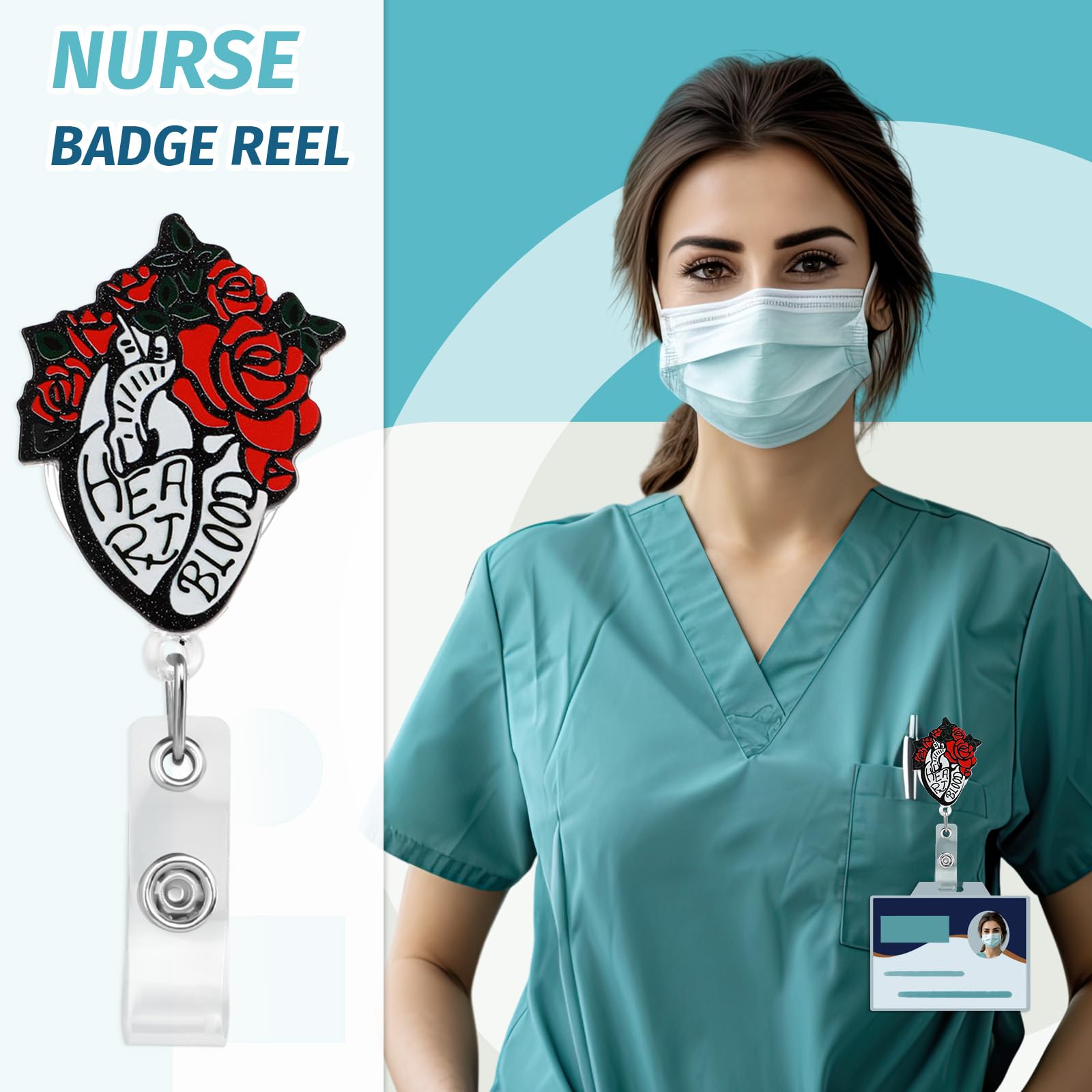 Snapklik.com : Dimeho Cardiac Badge Holder Heart Retractable Reel ID ...