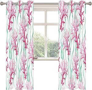 Amazon.com: ducanll White Curtains 53 Inch Length 2 Panels Set,Room ...