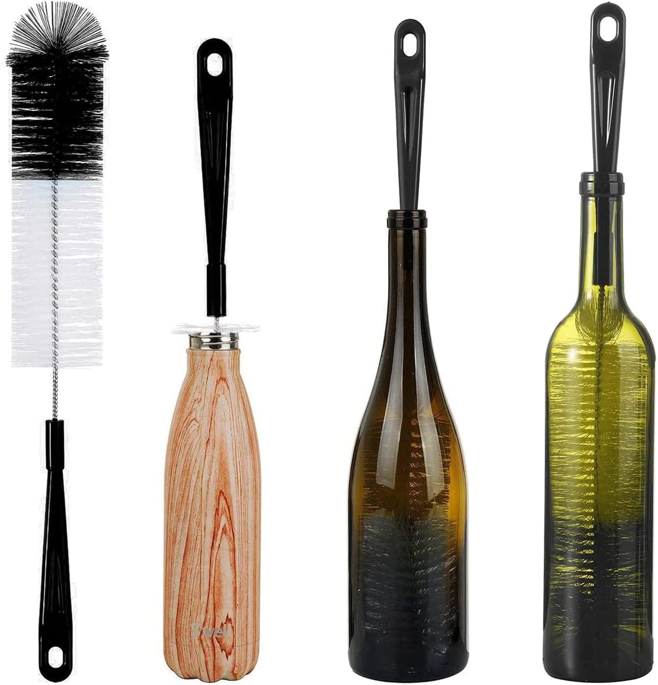 2pcs Wine Bottle Brush With 2pcs Hooks, Long Bottle Cleaning Brush ...
