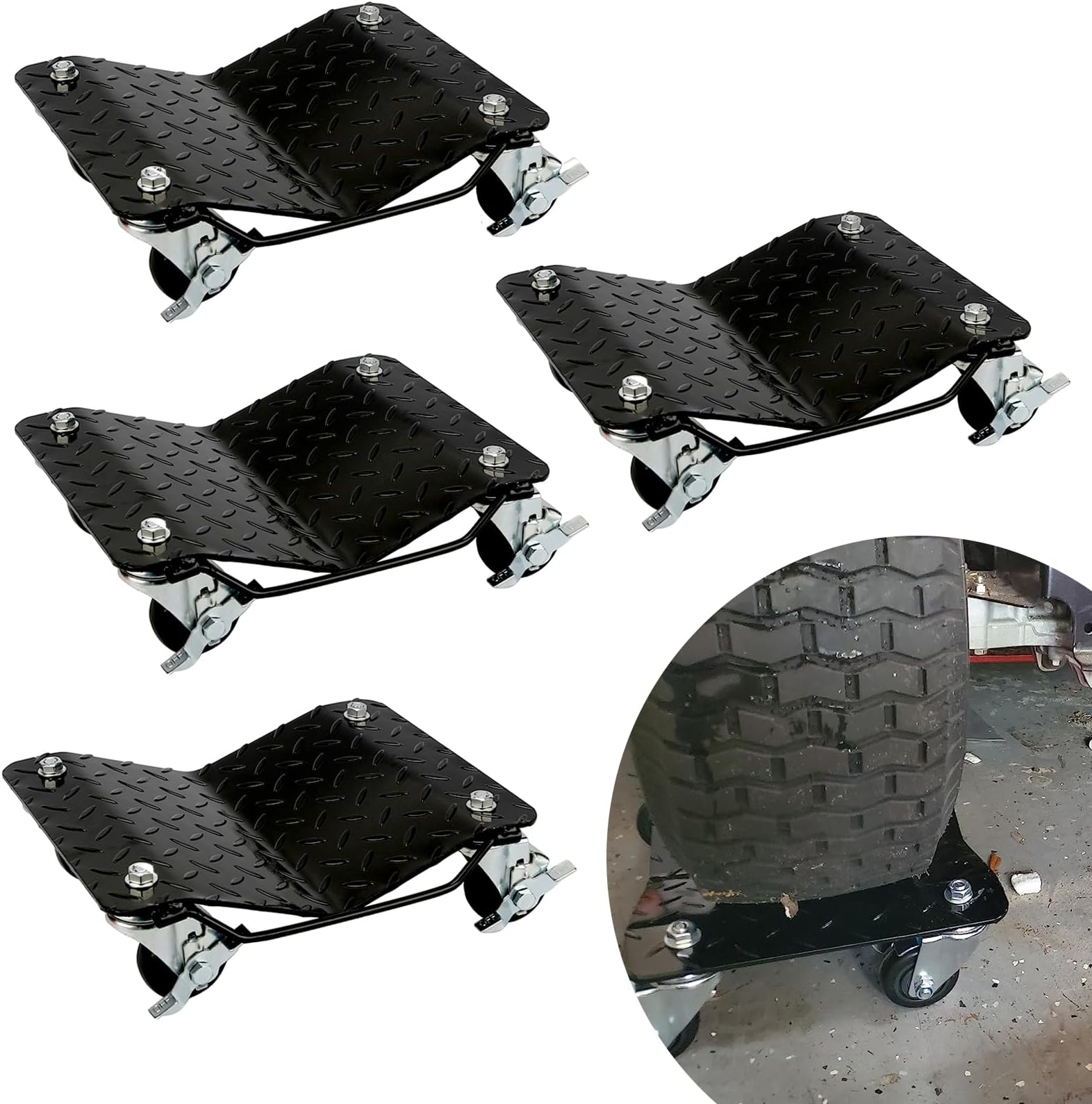 Amazon.com: Car Dolly, Heavy Duty Wheel Dolly Vehicle Tire Skates with ...