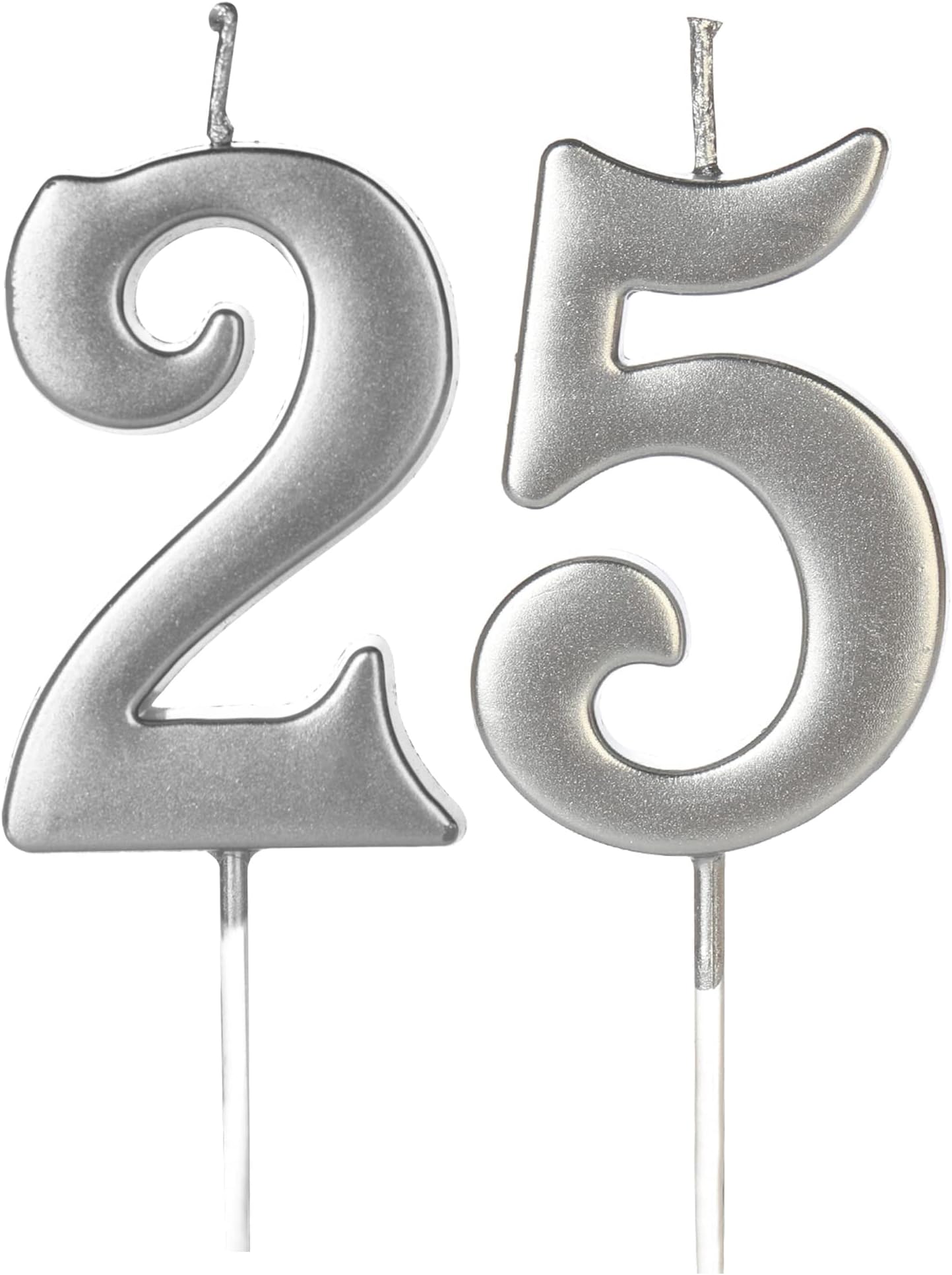 Amazon.com: Black 25th Birthday Candle, Number 25 Years Old Candles ...