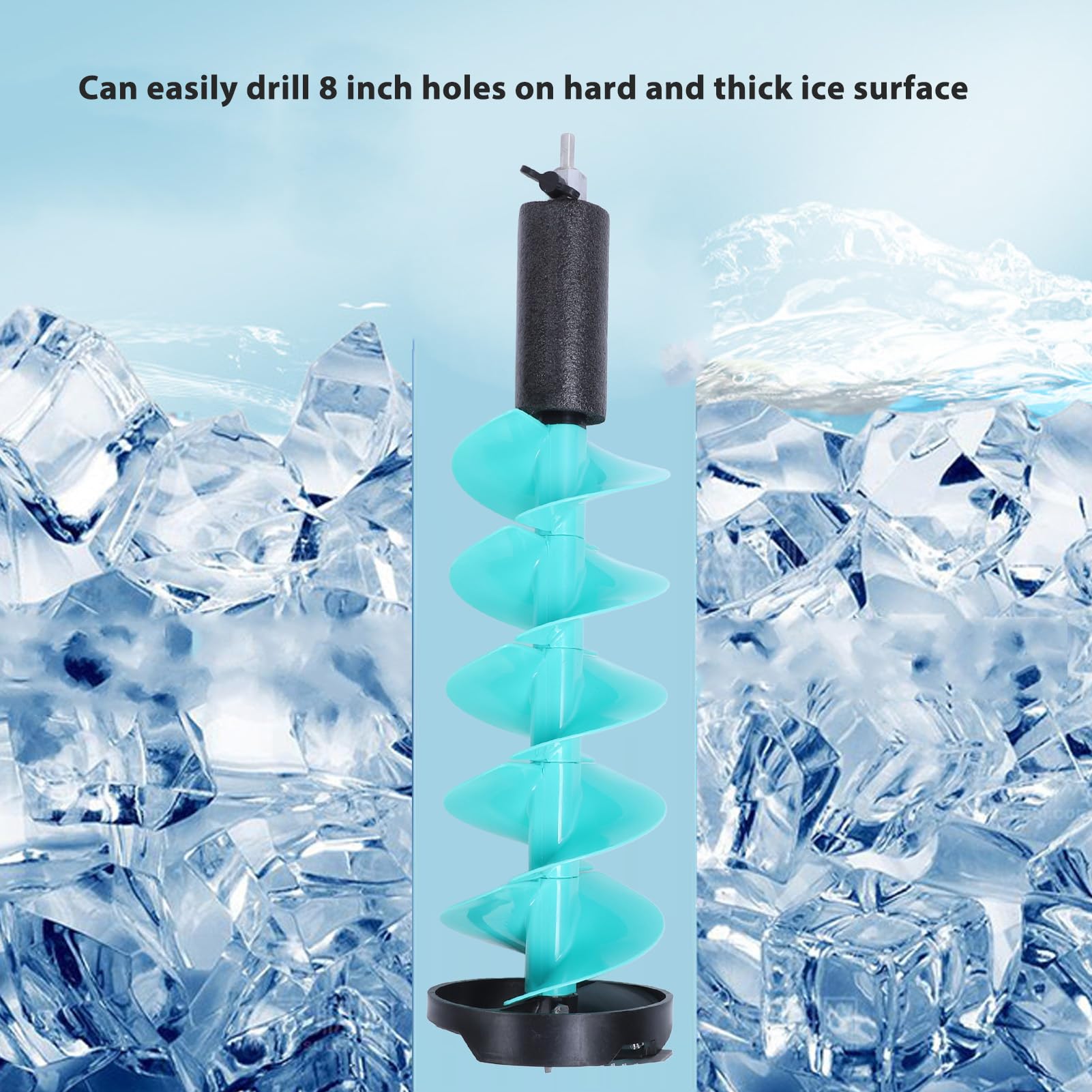 Nylon Floatable Drill Hand Ice Drill Auger 8 Inch Diameter 28 Inch Long ...