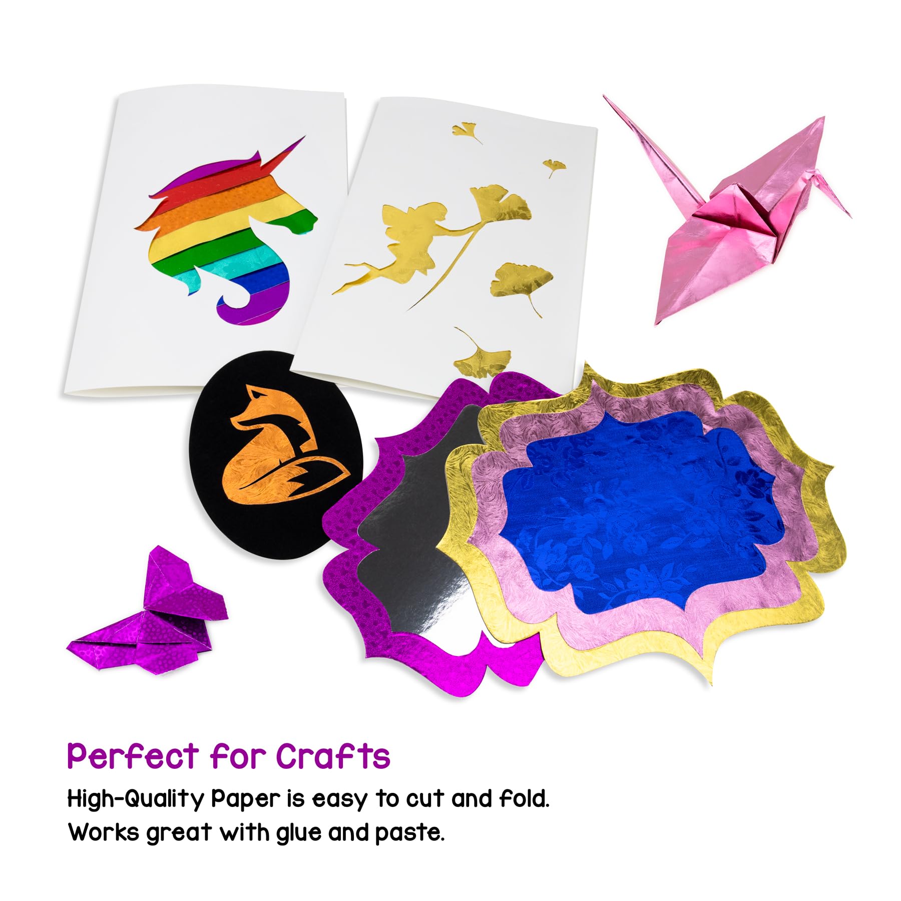Snapklik.com : Embossed Metallic Foil Paper - 40 Sheets Assorted Colors ...