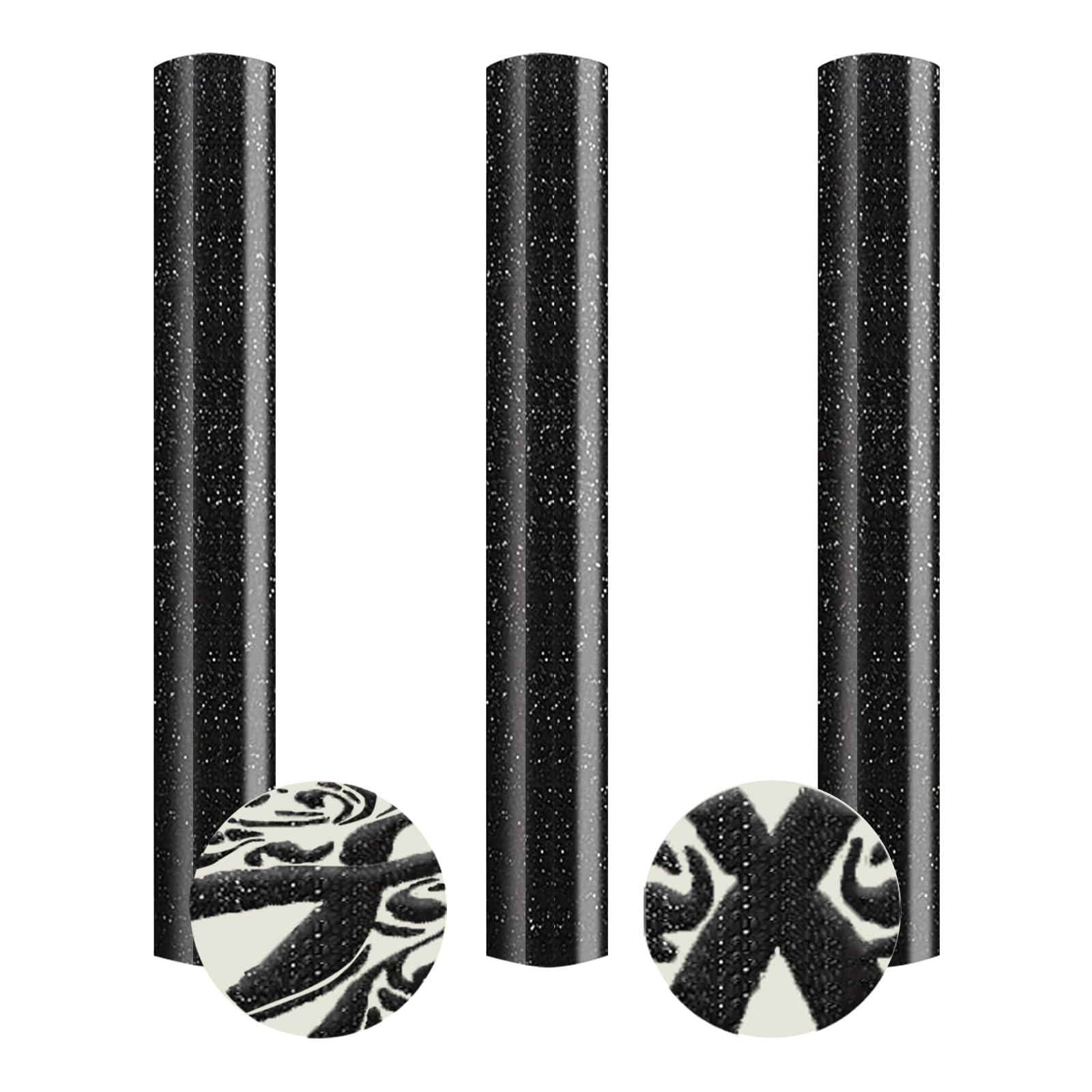 Amazon.com: Glitter Puff Vinyl Heat Transfer Black, Metallic 3D Puff ...