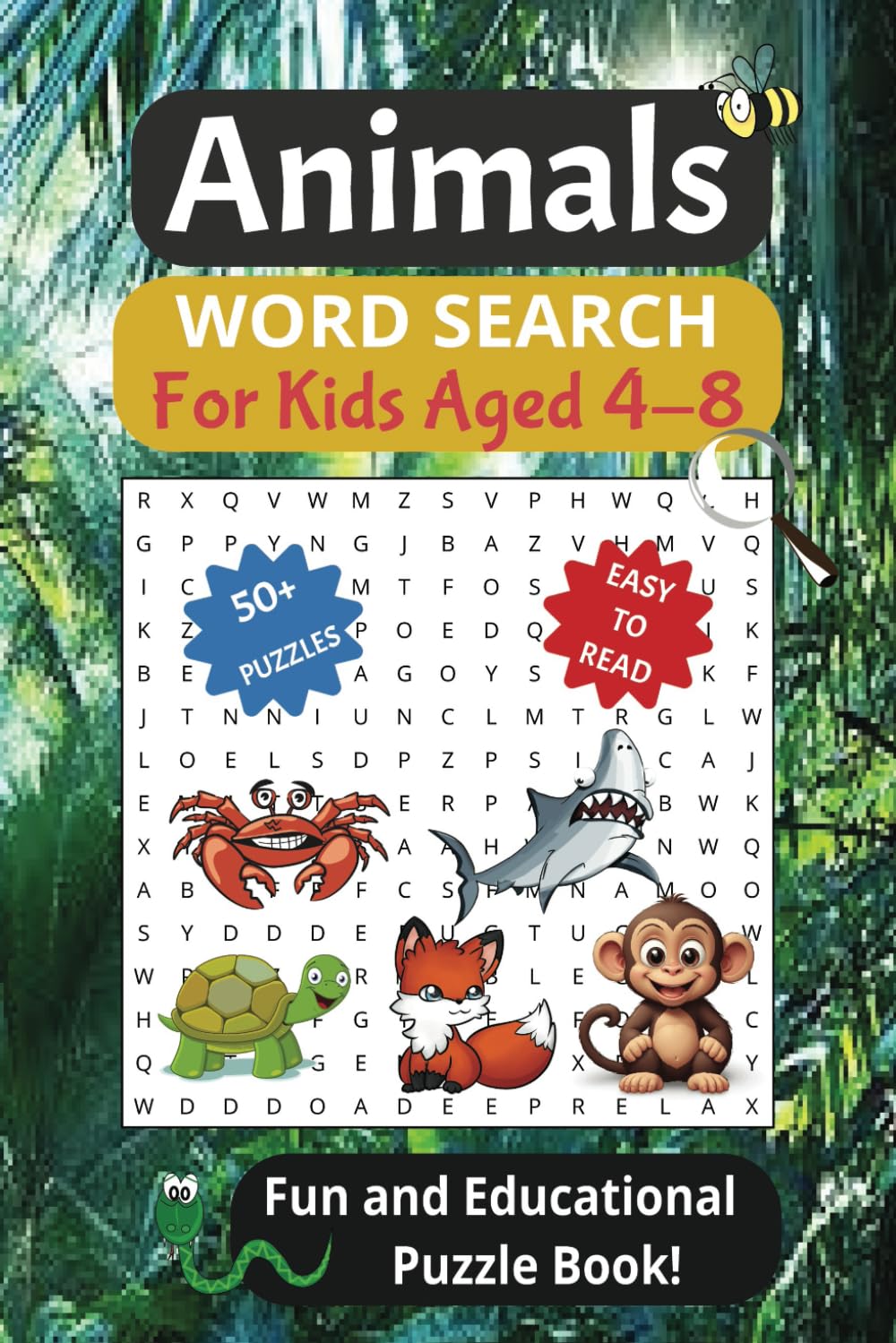 Animals Word Search Book Puzzle: Word searches for Children aged 4-8 ...