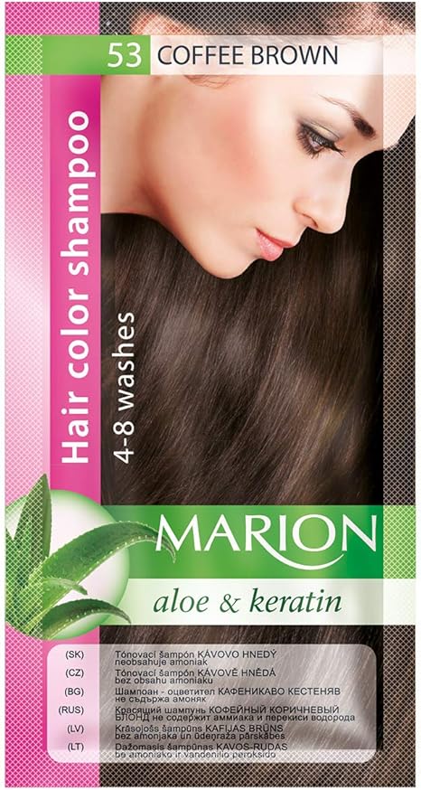 Marion Hair Dye Shampoo Bag Semi-Permanent Colour 4 to 8 Washes with ...